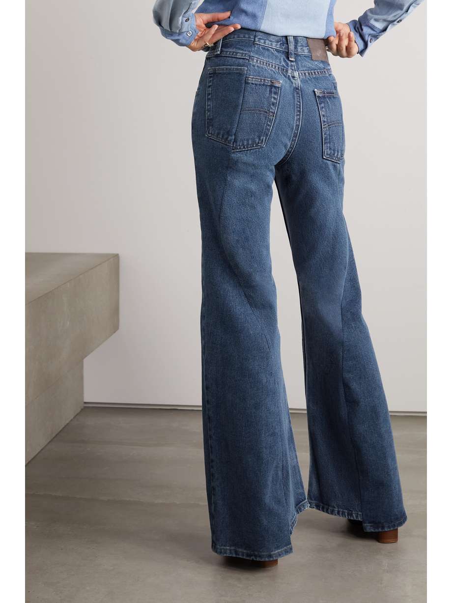 GABRIELA HEARST + E.L.V. Denim Foster high-rise flared jeans | NET-A-PORTER