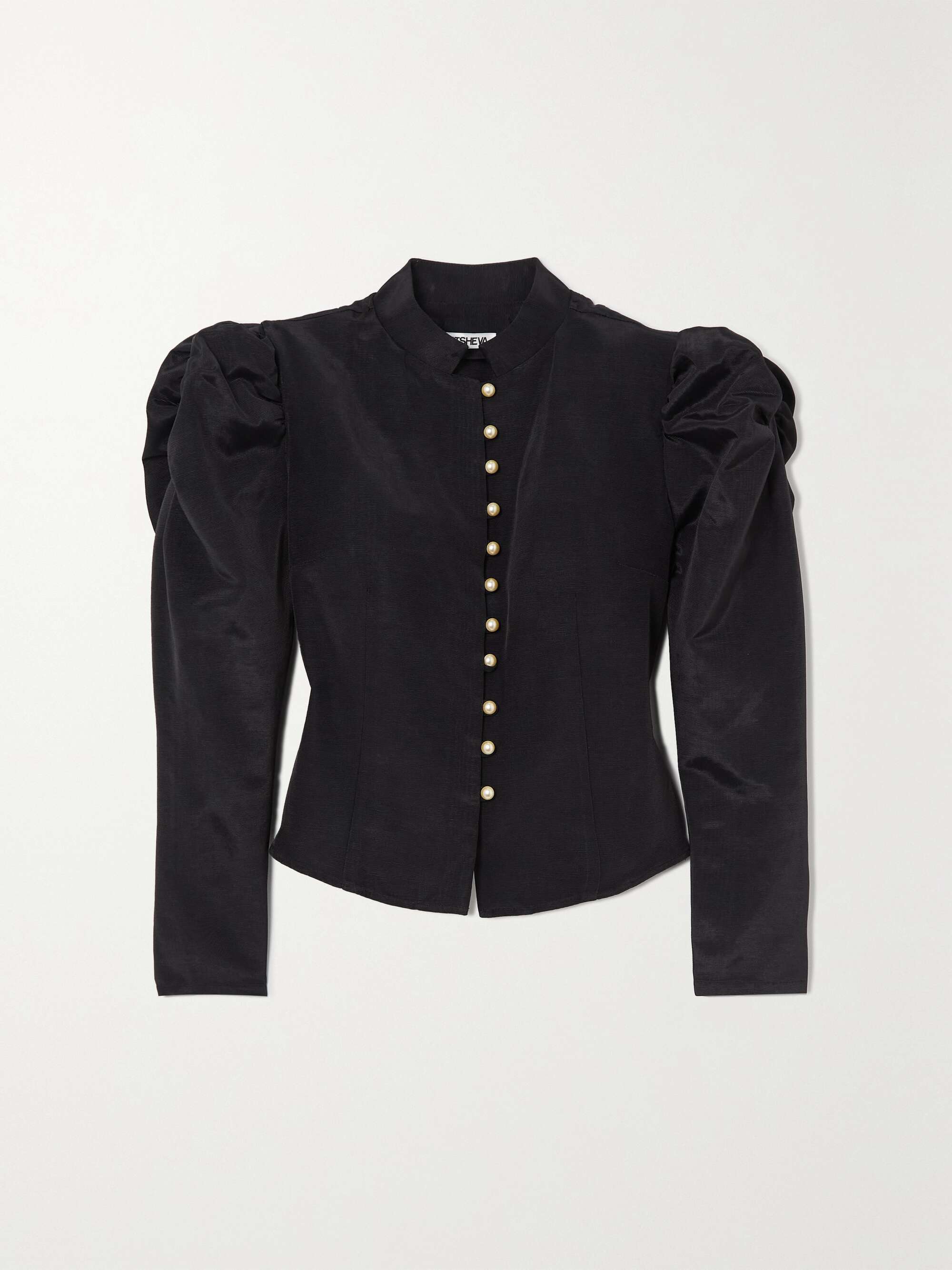BATSHEVA Song faux pearl-embellished faille blouse | NET-A-PORTER