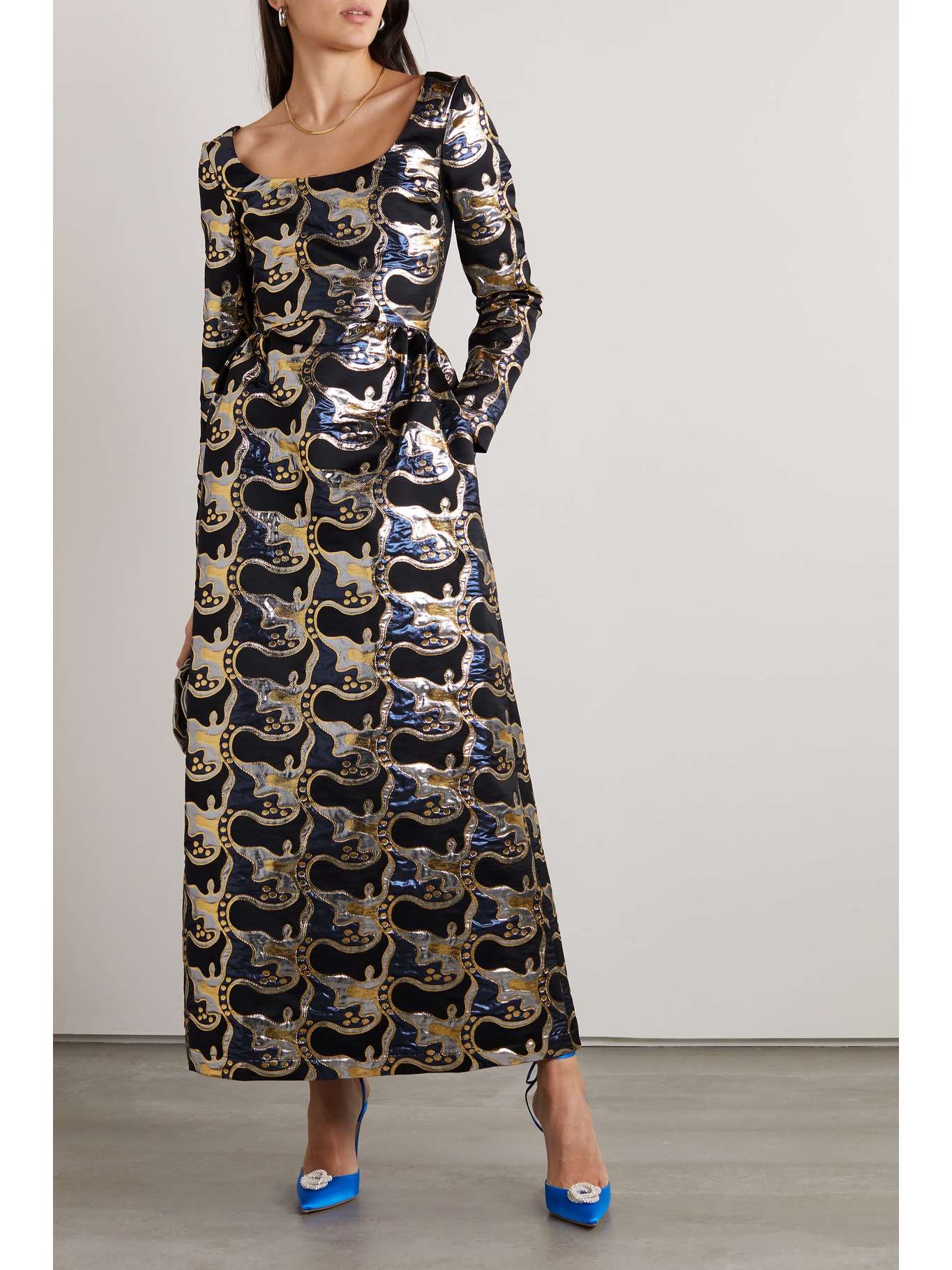 LA DOUBLEJ Cheer metallic brocade maxi dress | NET-A-PORTER