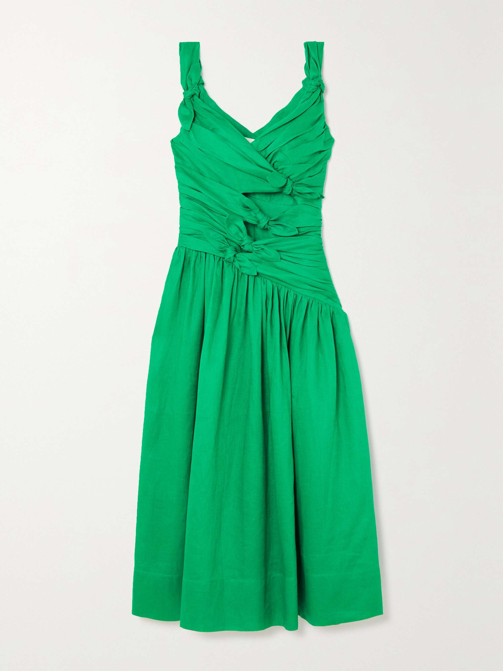 ZIMMERMANN Tiggy Bow embellished Linen Midi Dress NET A PORTER zimmermann-tiggy-bow-embellished-linen-midi-dress-net-a-porter