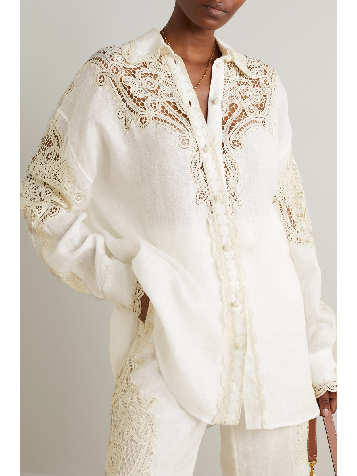 Zimmermann Tiggy Embroidered Linen Shirt In White | ModeSens