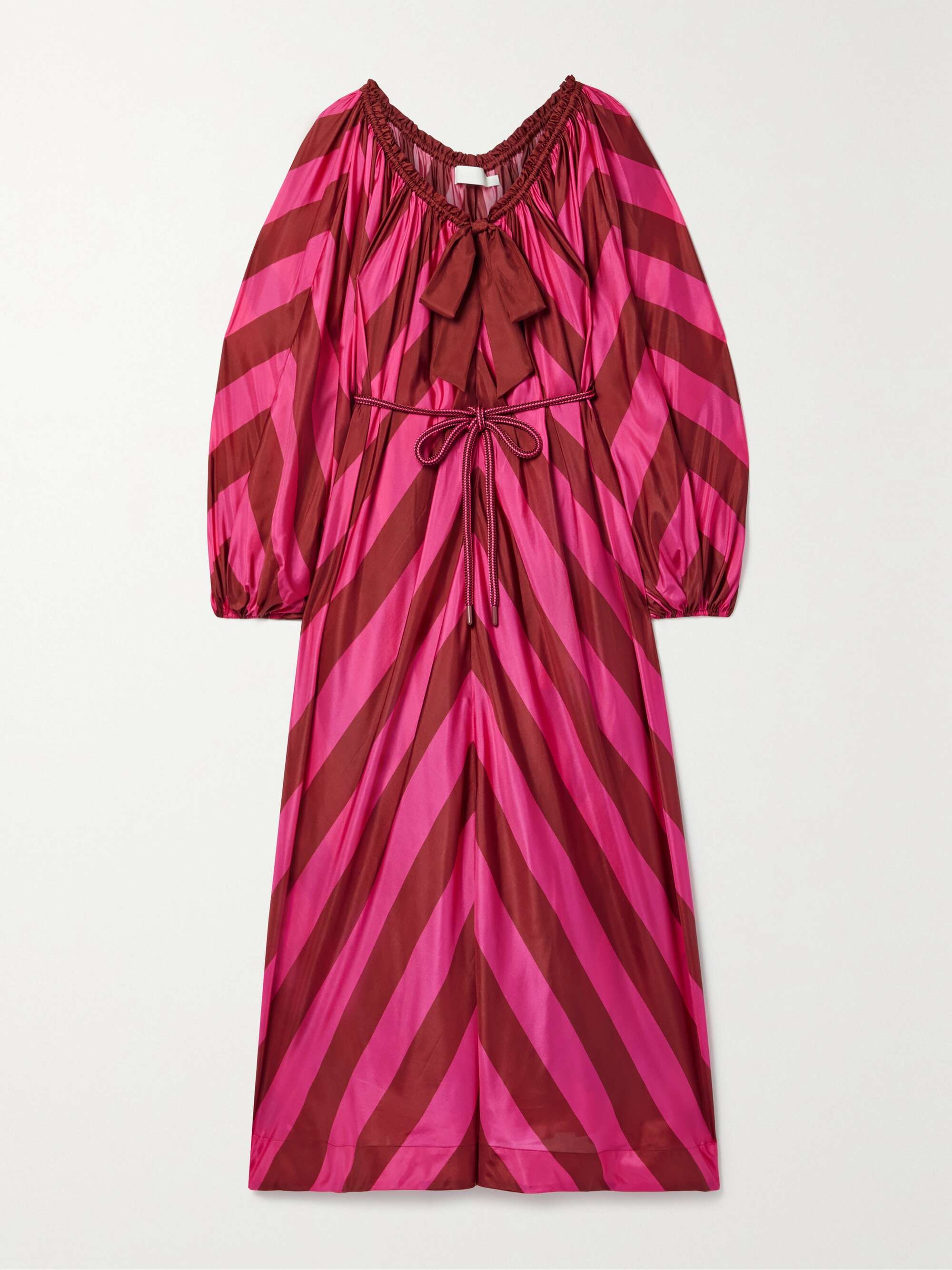 Fuchsia Tiggy Belted Striped Silk Midi Dress ZIMMERMANN NET A PORTER Fuchsia Tiggy Belted Striped Silk Midi Dress ZIMMERMANN NET A PORTER