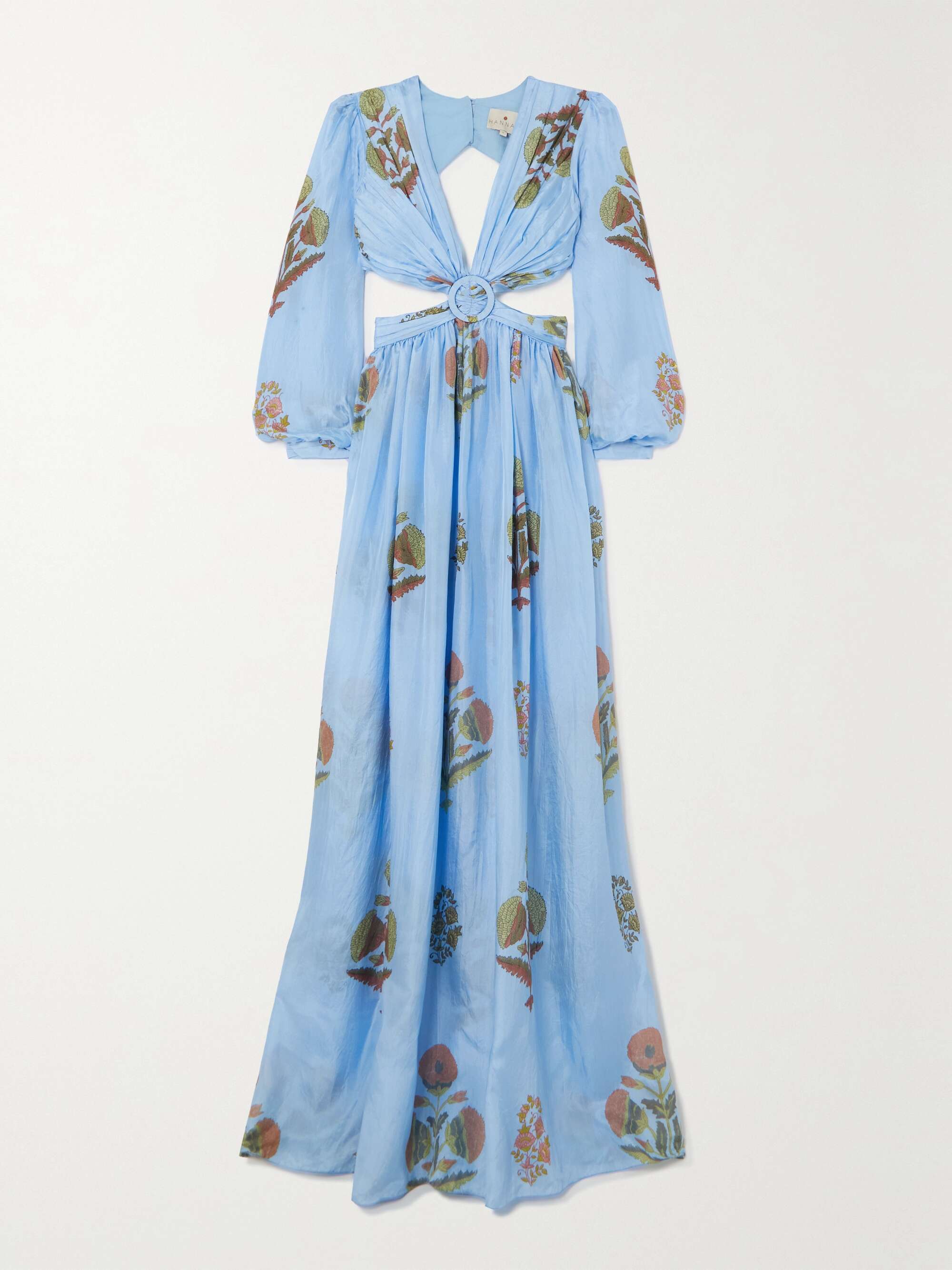 HANNAH ARTWEAR Rio cutout silk-habotai maxi dress | NET-A-PORTER