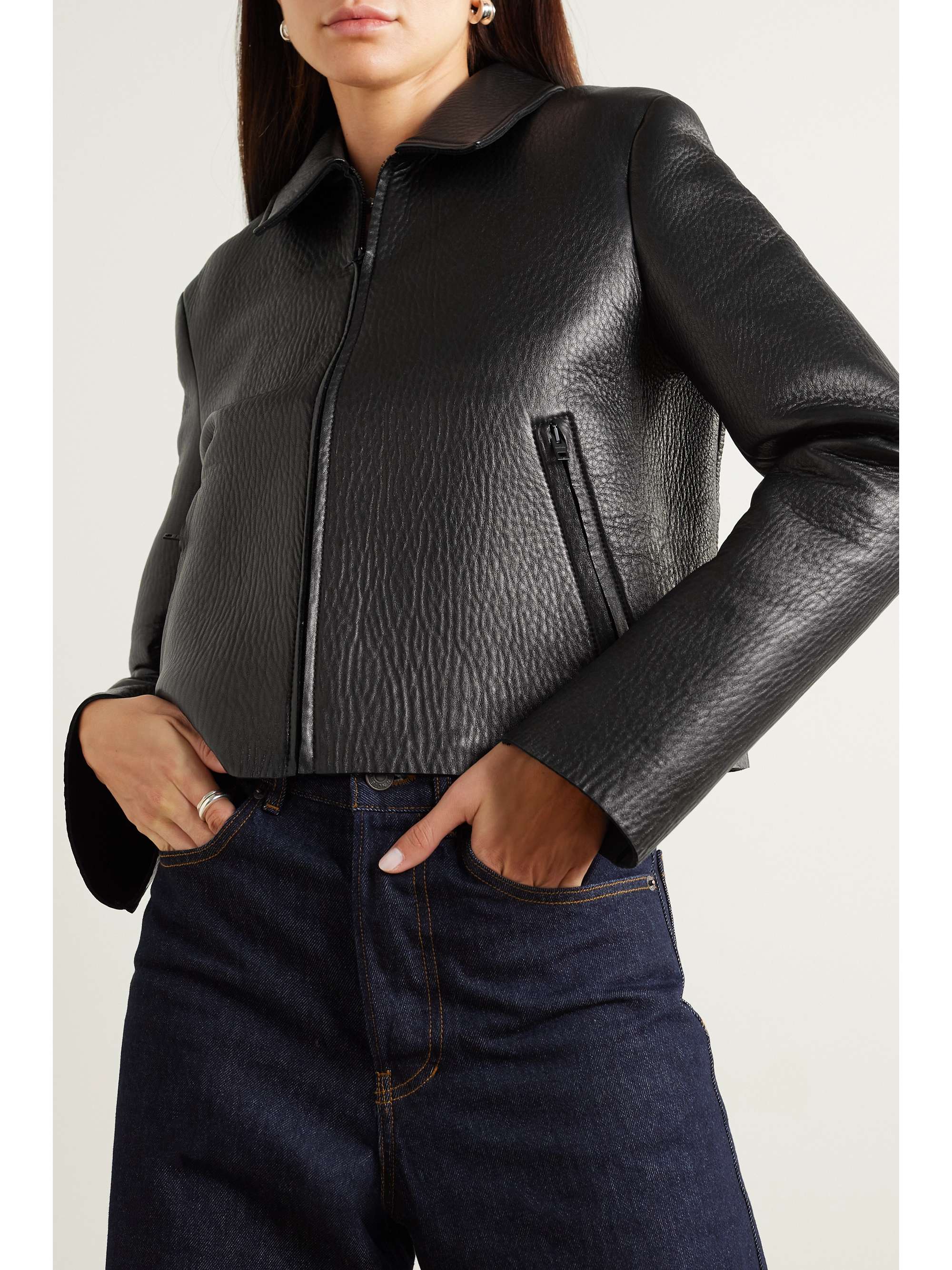 ACNE STUDIOS Libo textured-leather jacket | NET-A-PORTER