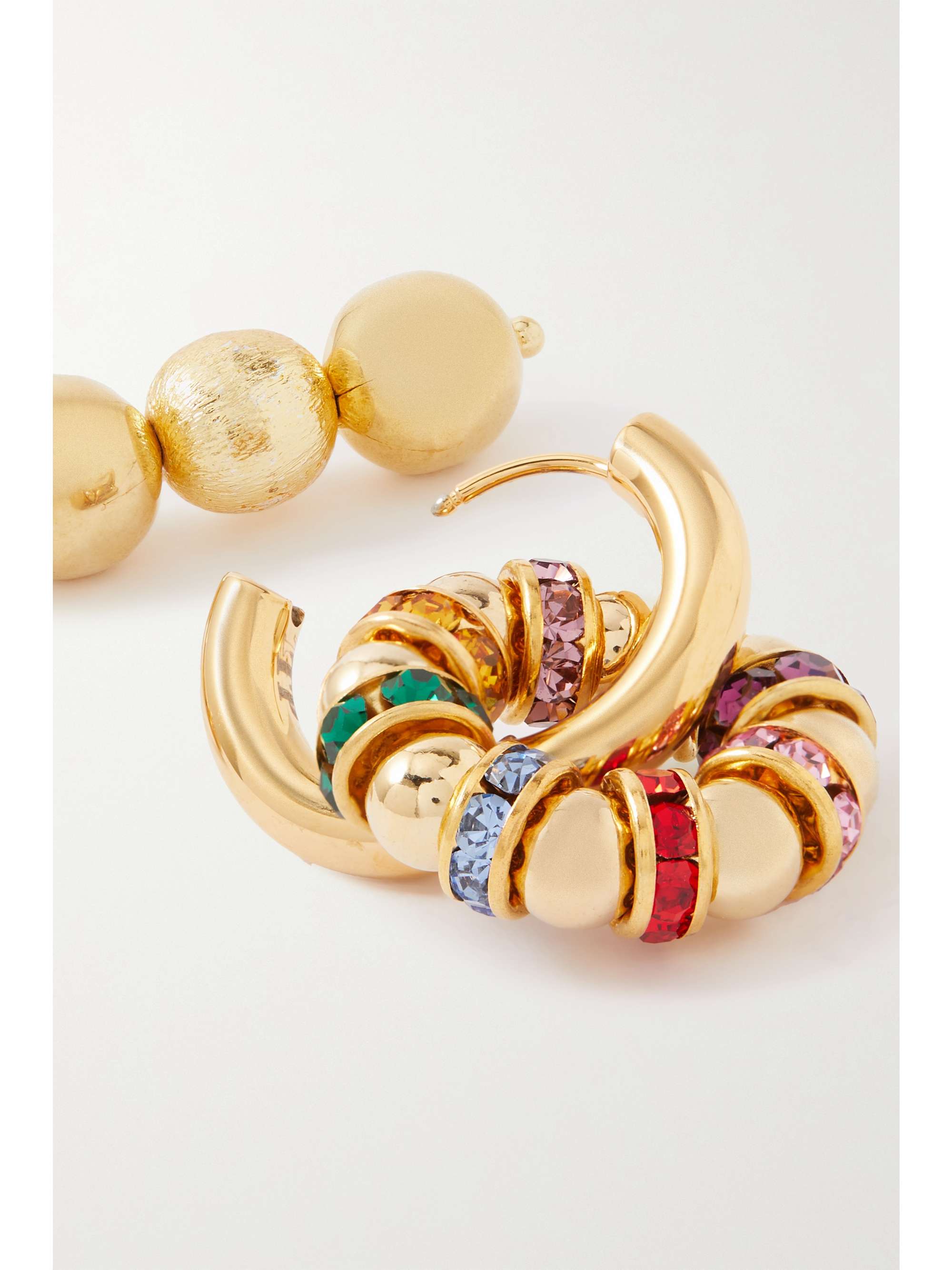 TIMELESS PEARLY Gold-tone crystal hoop earrings | NET-A-PORTER