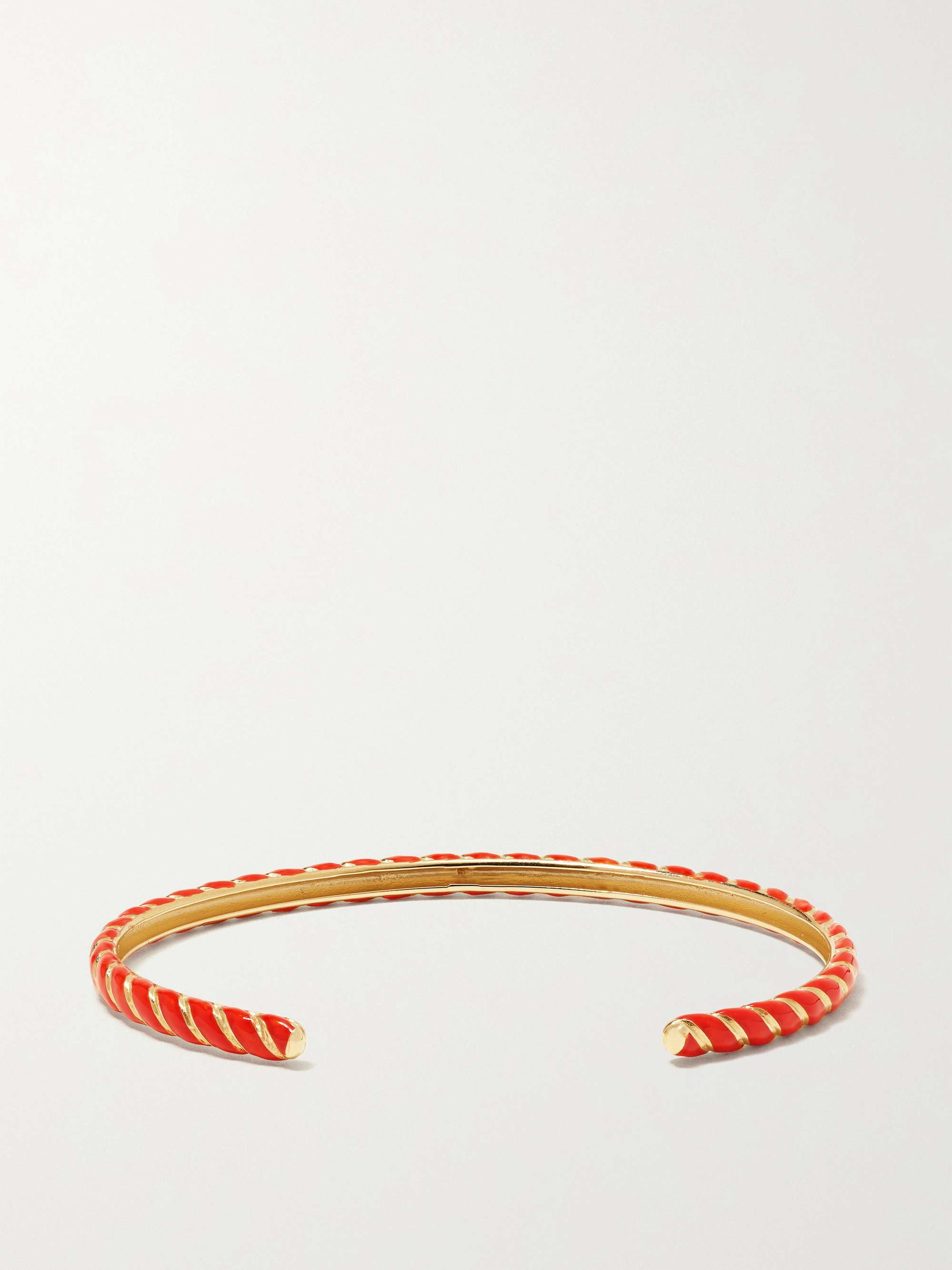 ALISON LOU Streamer 14-karat gold and enamel cuff | NET-A-PORTER