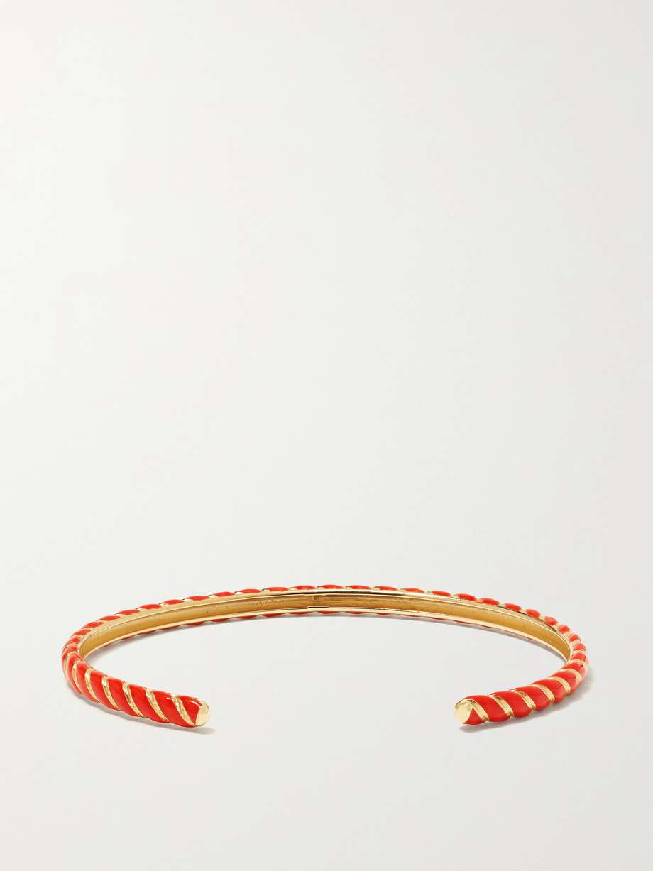Red Streamer 14-karat gold and enamel cuff | ALISON LOU | NET-A-PORTER