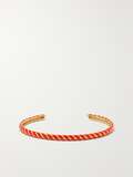 Red Streamer 14-karat gold and enamel cuff | ALISON LOU | NET-A-PORTER