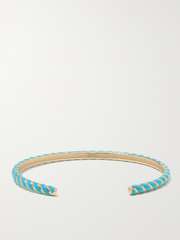 ALISON LOU Streamer 14-karat gold and enamel cuff | NET-A-PORTER