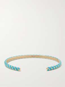 ALISON LOU Streamer 14-karat gold and enamel cuff | NET-A-PORTER