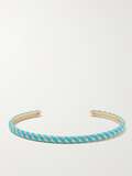 Blue Streamer 14-karat gold and enamel cuff | ALISON LOU | NET-A-PORTER