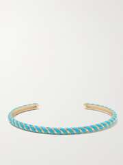 ALISON LOU Streamer 14-karat gold and enamel cuff | NET-A-PORTER