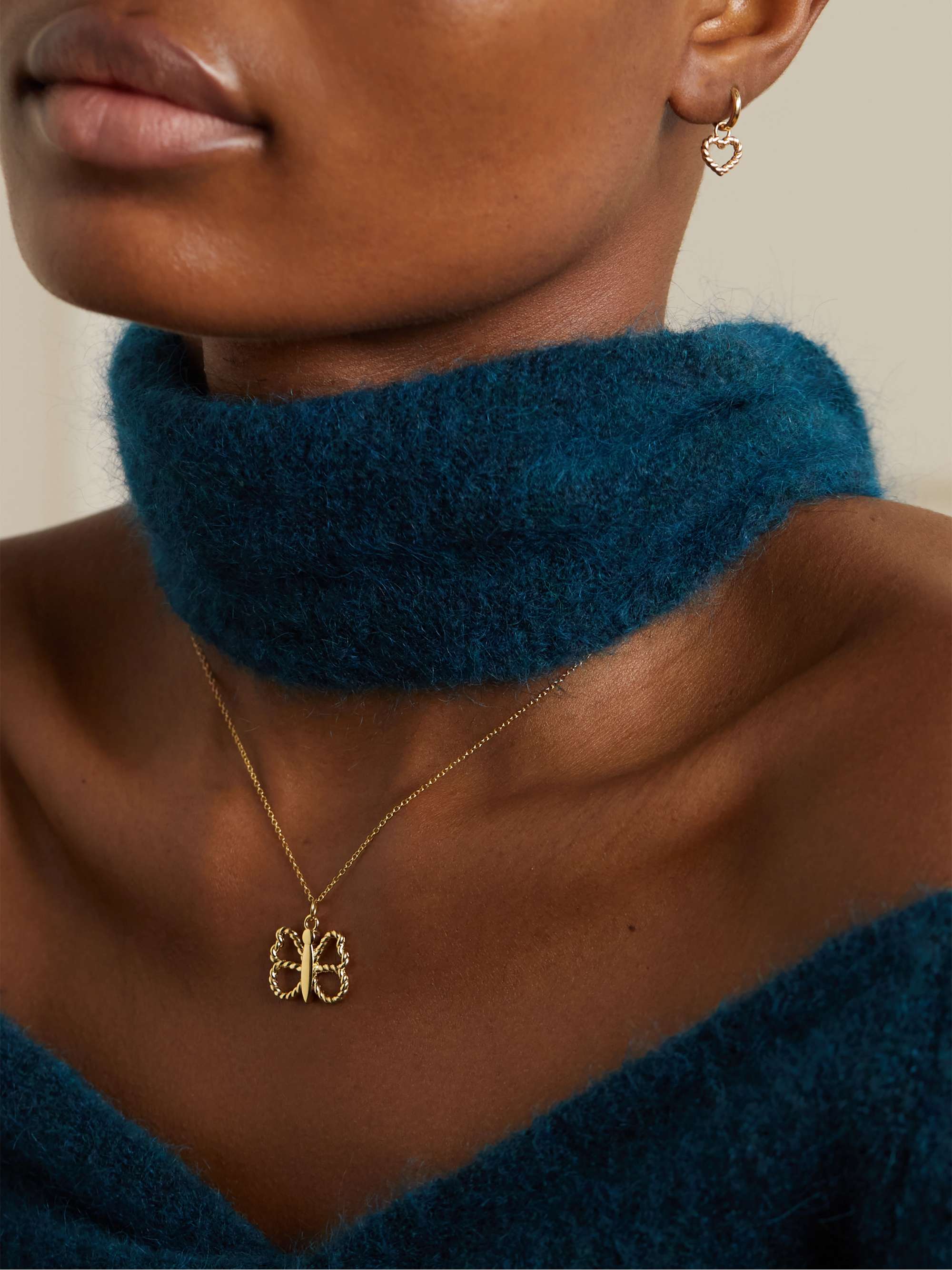 ALISON LOU Butterfly Streamer 14-karat gold necklace | NET-A-PORTER