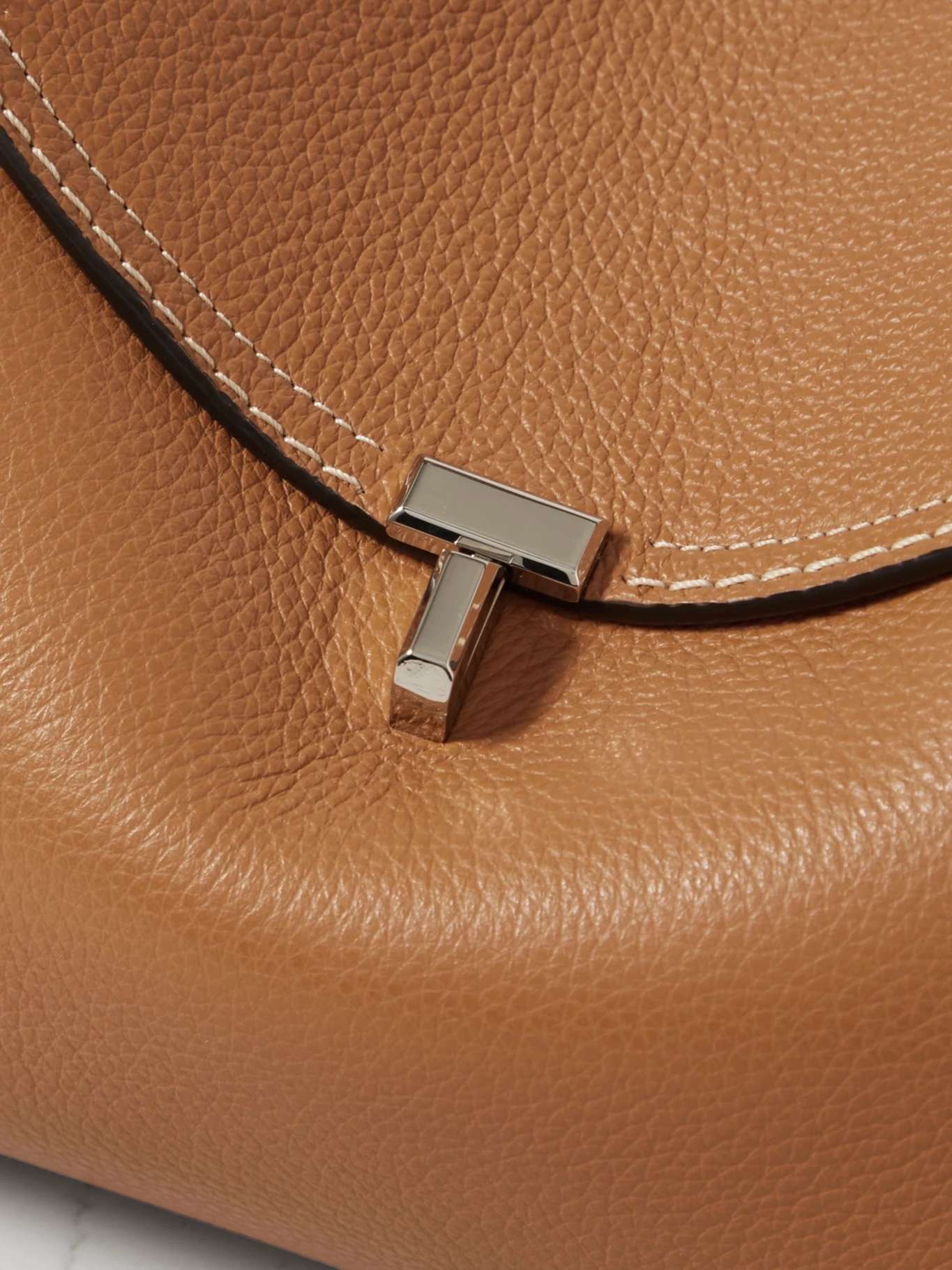 TOTEME T-Lock textured-leather shoulder bag | NET-A-PORTER