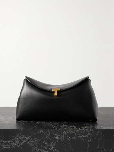 TOTEME T-Lock leather clutch | NET-A-PORTER
