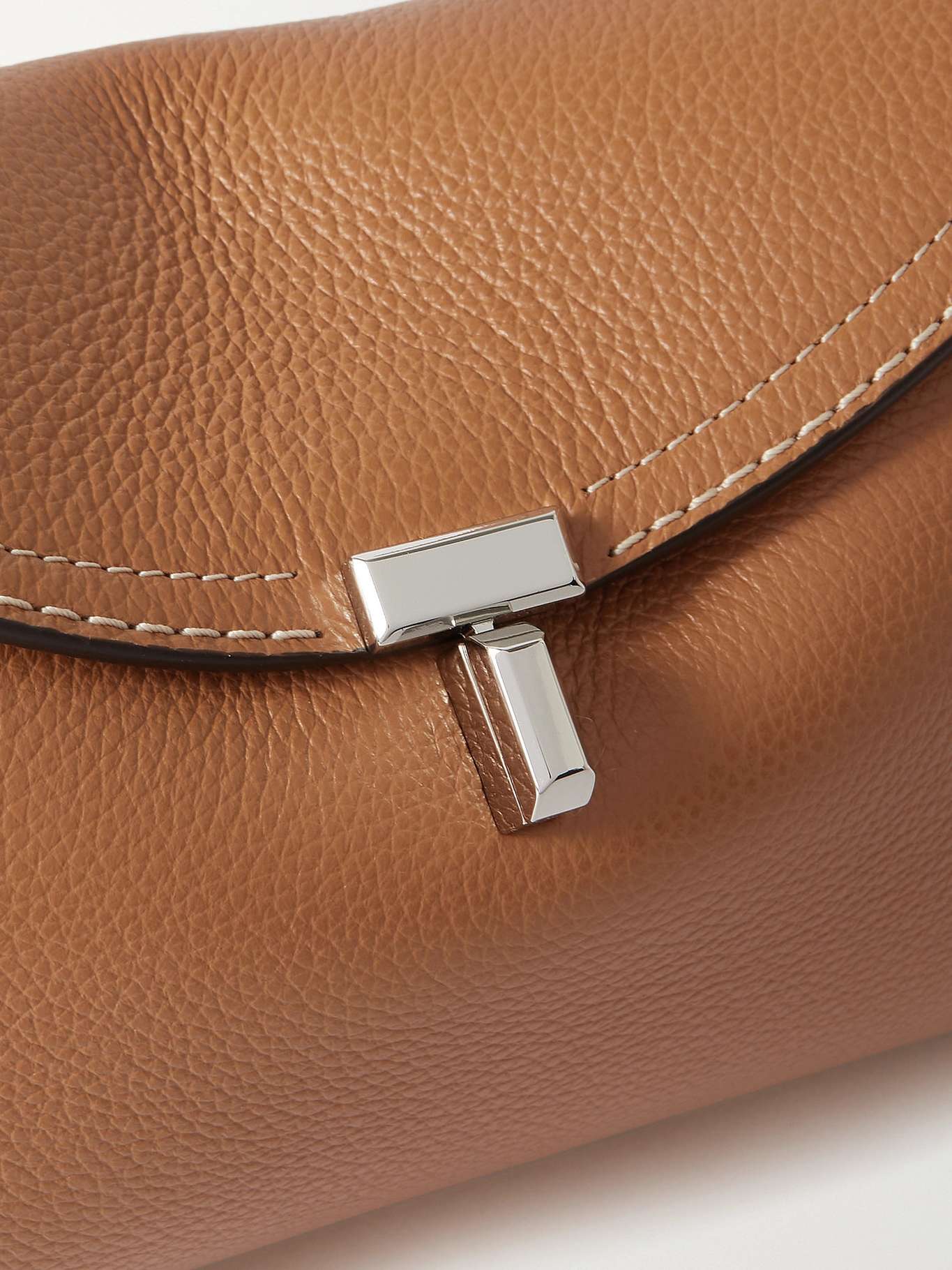 TOTEME T-Lock textured-leather clutch | NET-A-PORTER