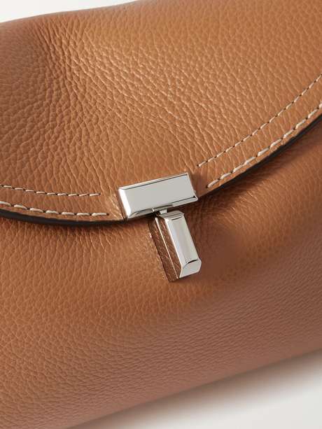 TOTEME T-Lock textured-leather clutch | NET-A-PORTER