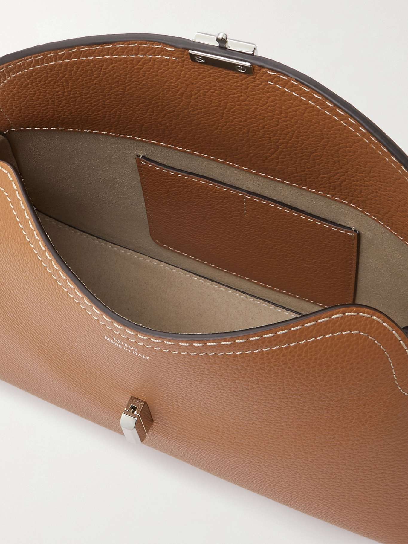 TOTEME T-Lock textured-leather clutch | NET-A-PORTER