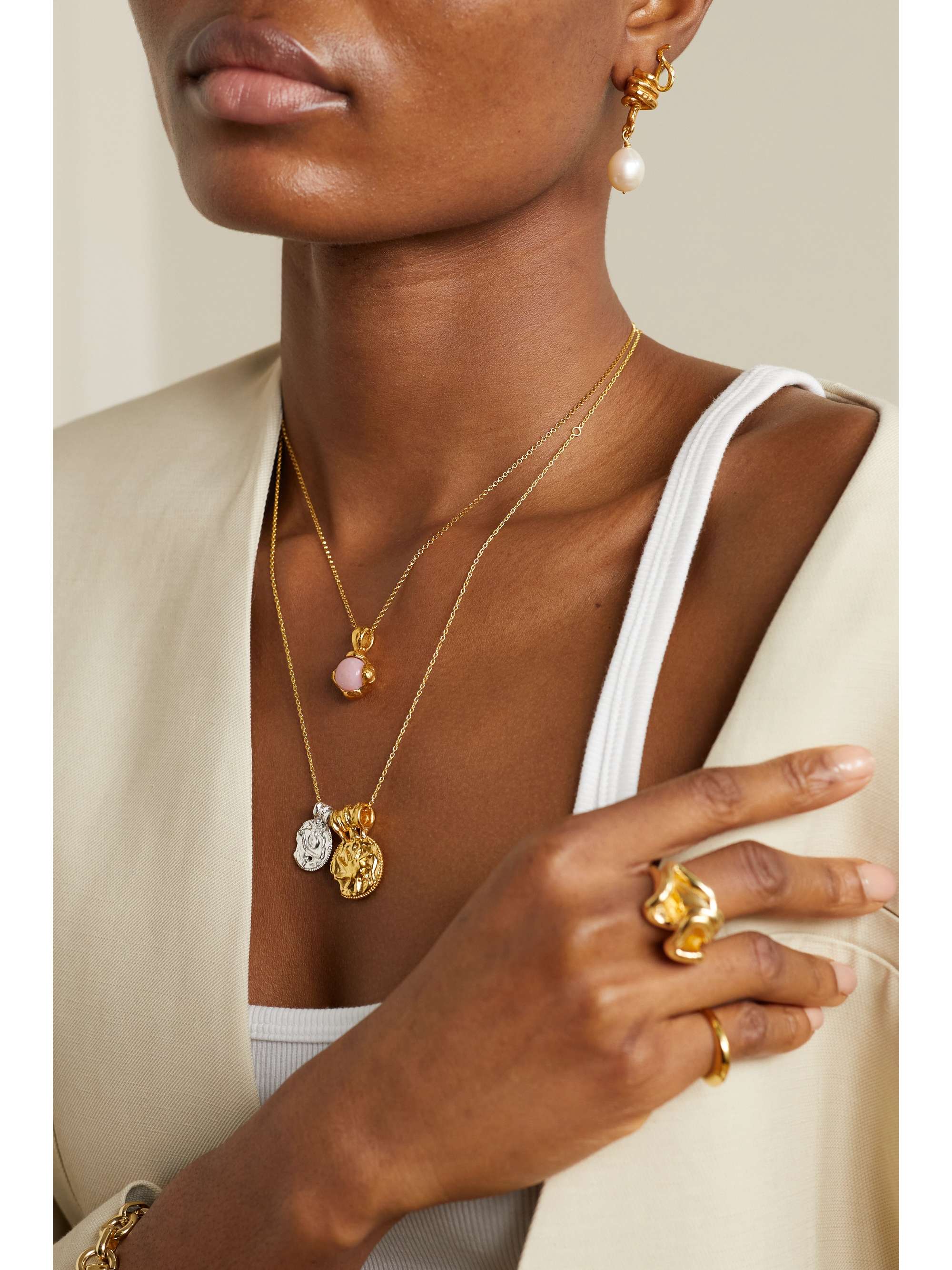 ALIGHIERI + NET SUSTAIN The Tramonto gold-plated opal necklace | NET-A ...