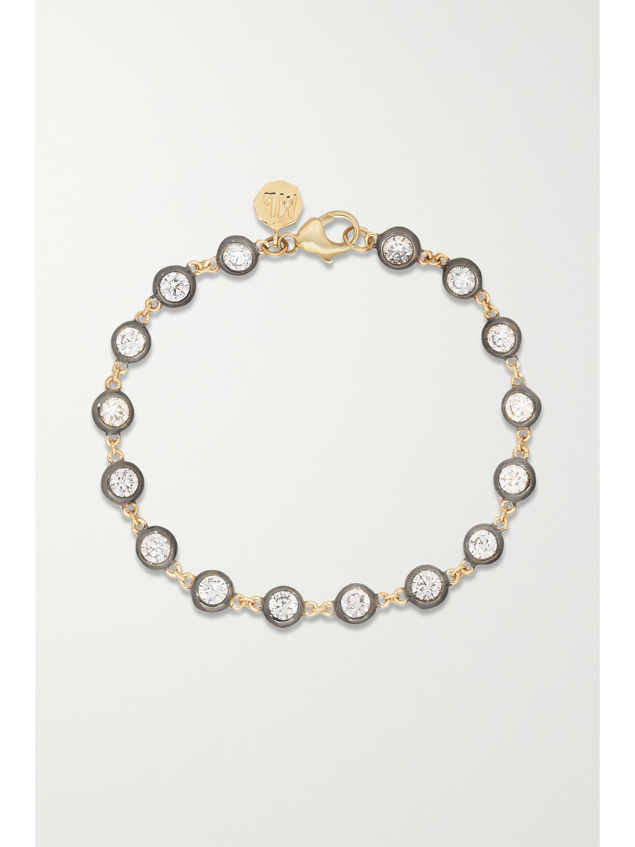 Marlo Laz Natasha 14-karat Gold And Rhodium-plated Diamond Bracelet ...