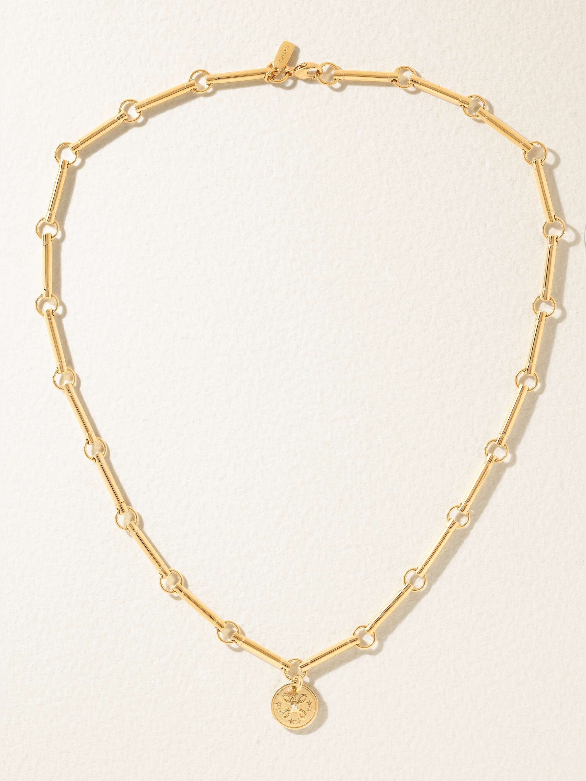 FOUNDRAE 18-karat gold, enamel, diamond and quartz necklace FOUNDRAE 18-karat gold, enamel, diamond and quartz necklace