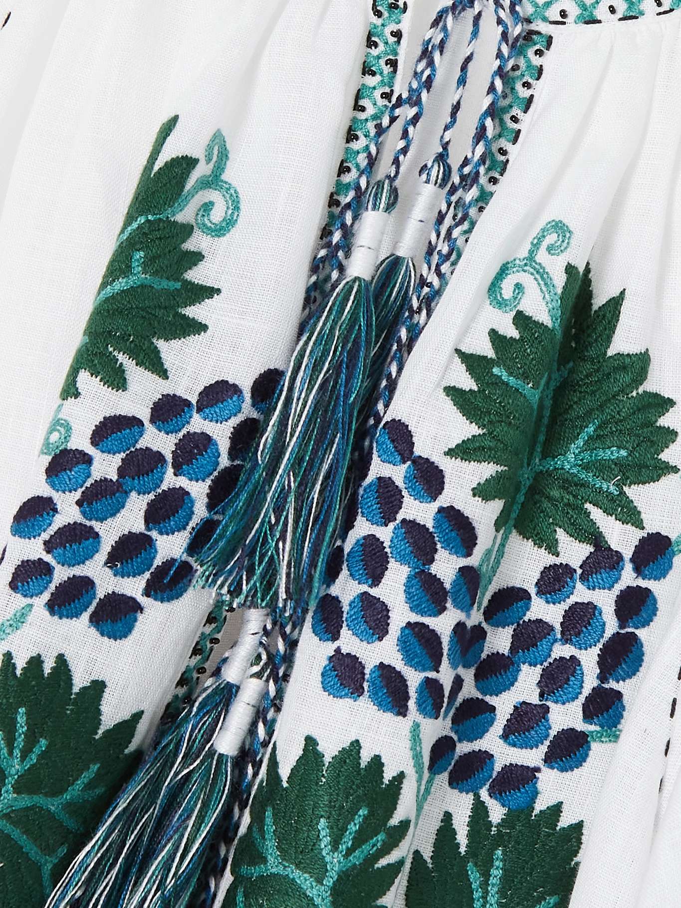 VITA KIN Tavria broderie anglaise-trimmed embroidered linen midi dress ...