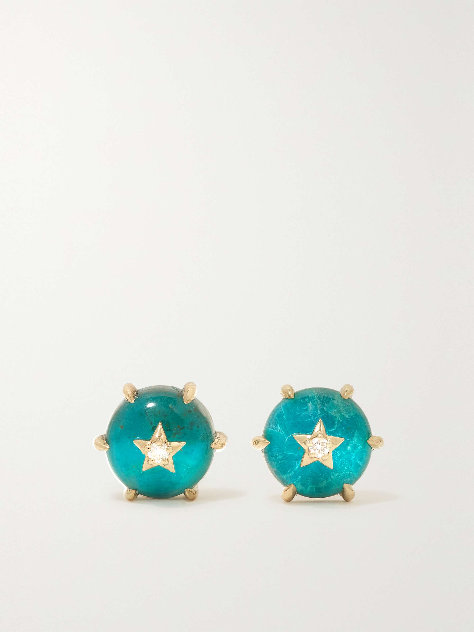 ANDREA FOHRMAN Mini Cosmo 14-karat gold, chrysocolla and diamond ...