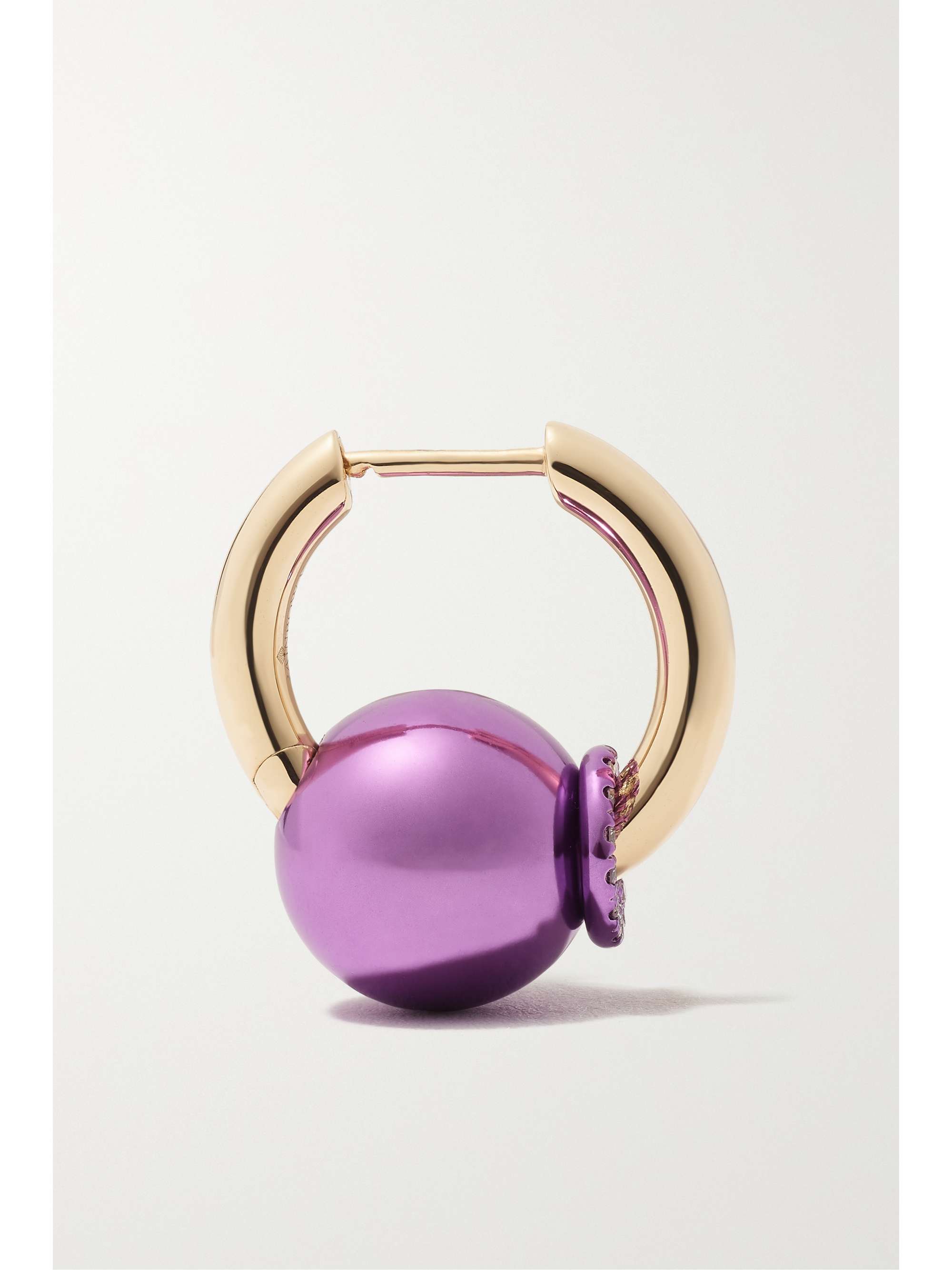 RAINBOW K 18-karat gold diamond single hoop earring | NET-A-PORTER