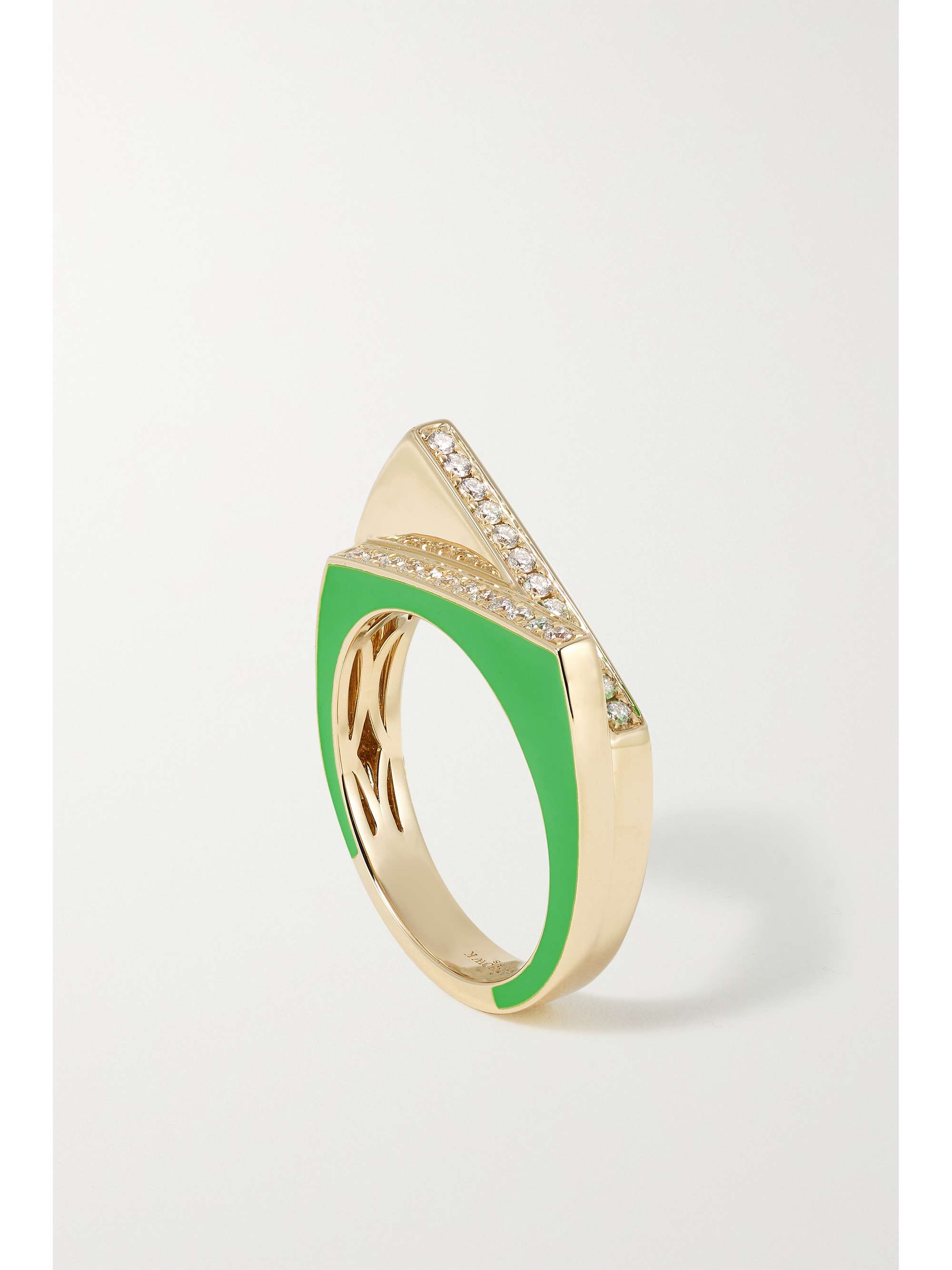 RAINBOW K Handcuff 14-karat gold, diamond and enamel ring | NET-A-PORTER