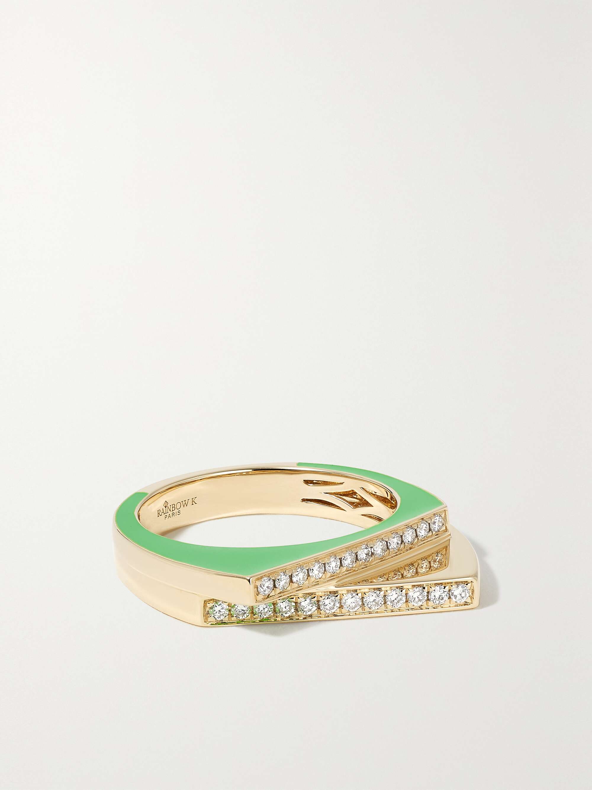 RAINBOW K Handcuff 14-karat gold, diamond and enamel ring | NET-A-PORTER