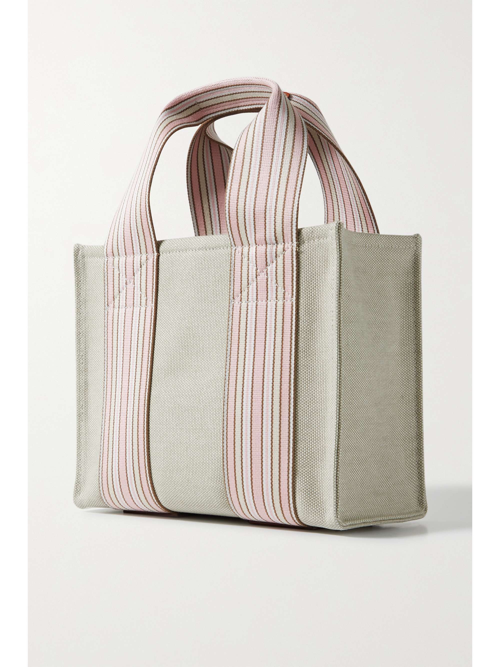LORO PIANA The Suitcase mini striped webbing-trimmed canvas tote | NET ...