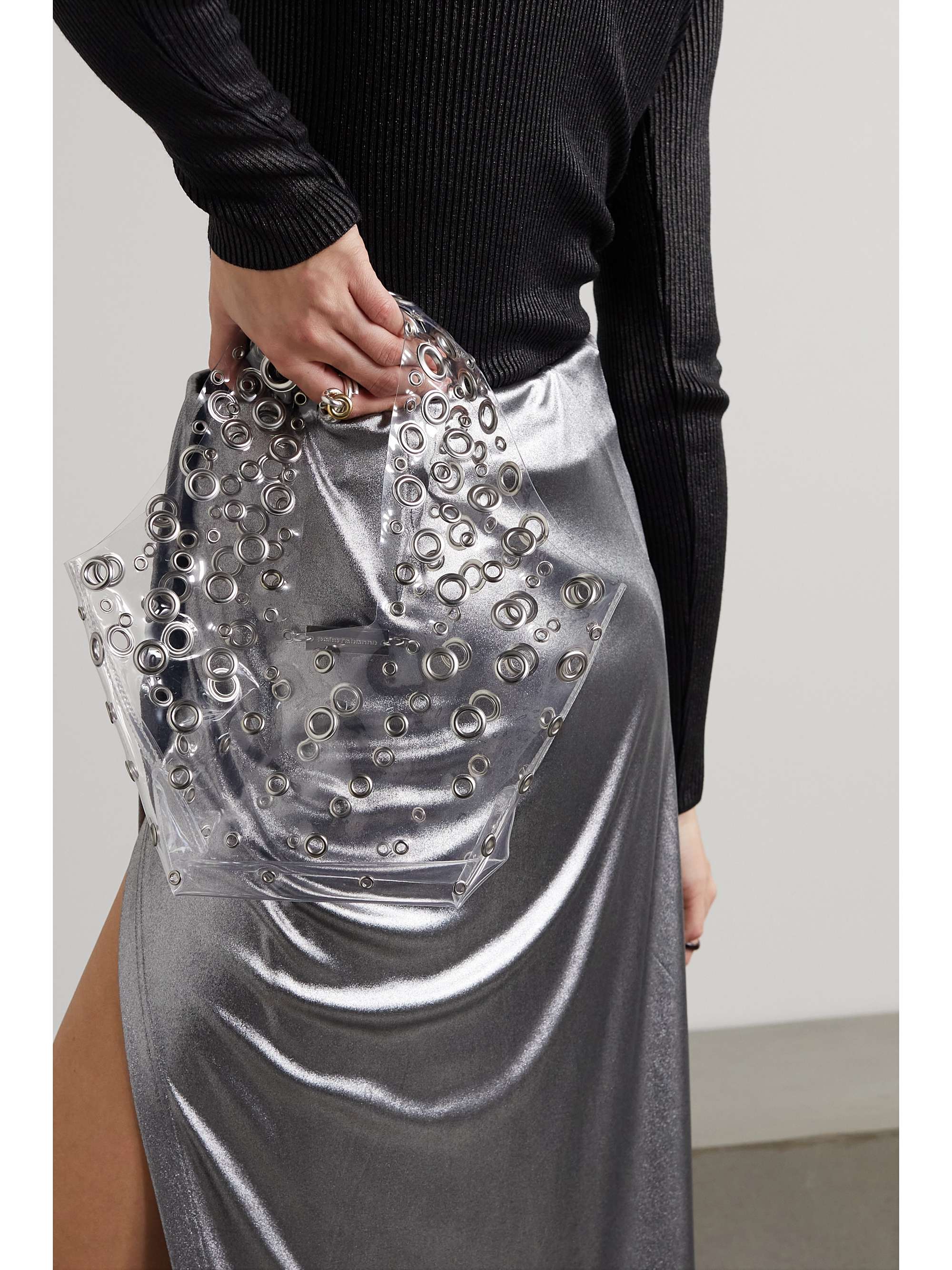 RABANNE Mini eyelet-embellished PVC tote | NET-A-PORTER