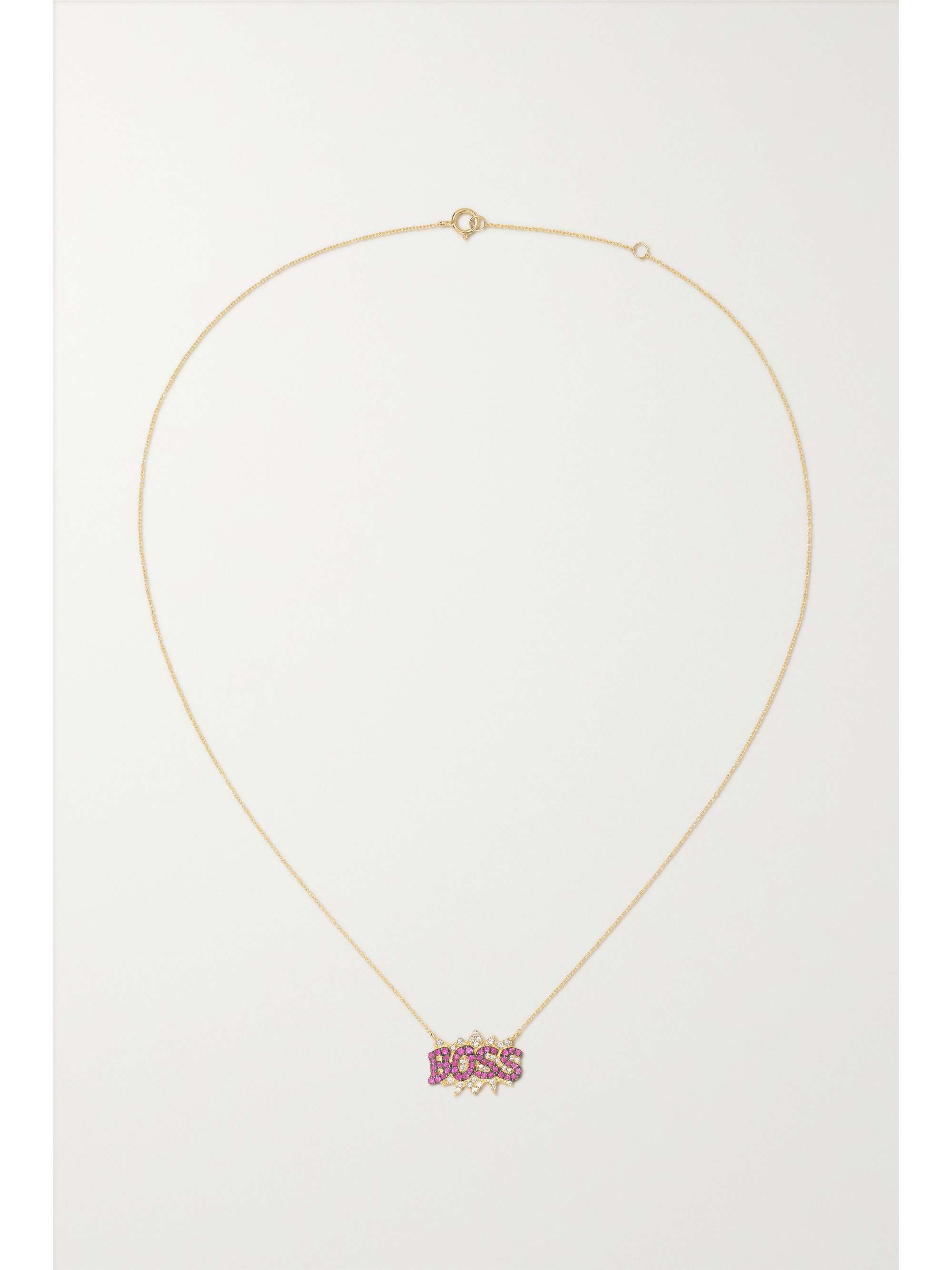 Pink Boss 18-karat rose gold, sapphire and diamond necklace | DIANE ...