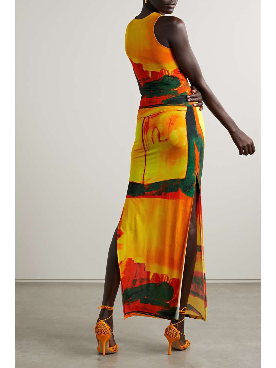 LOUISA BALLOU Sea Breeze printed stretch-jersey maxi dress | NET-A-PORTER