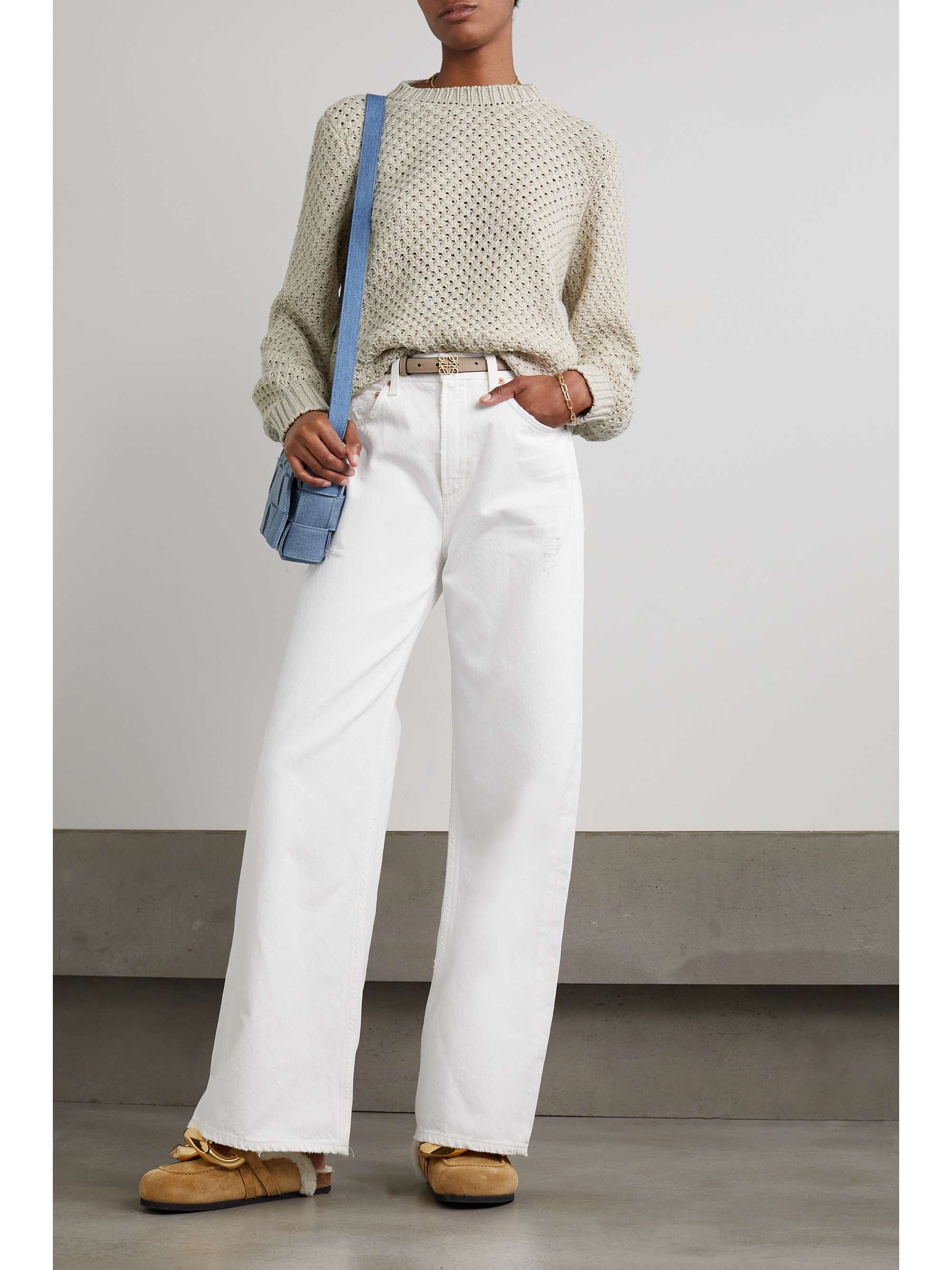 THE ELDER STATESMAN Open-knit cashmere sweater | NET-A-PORTER