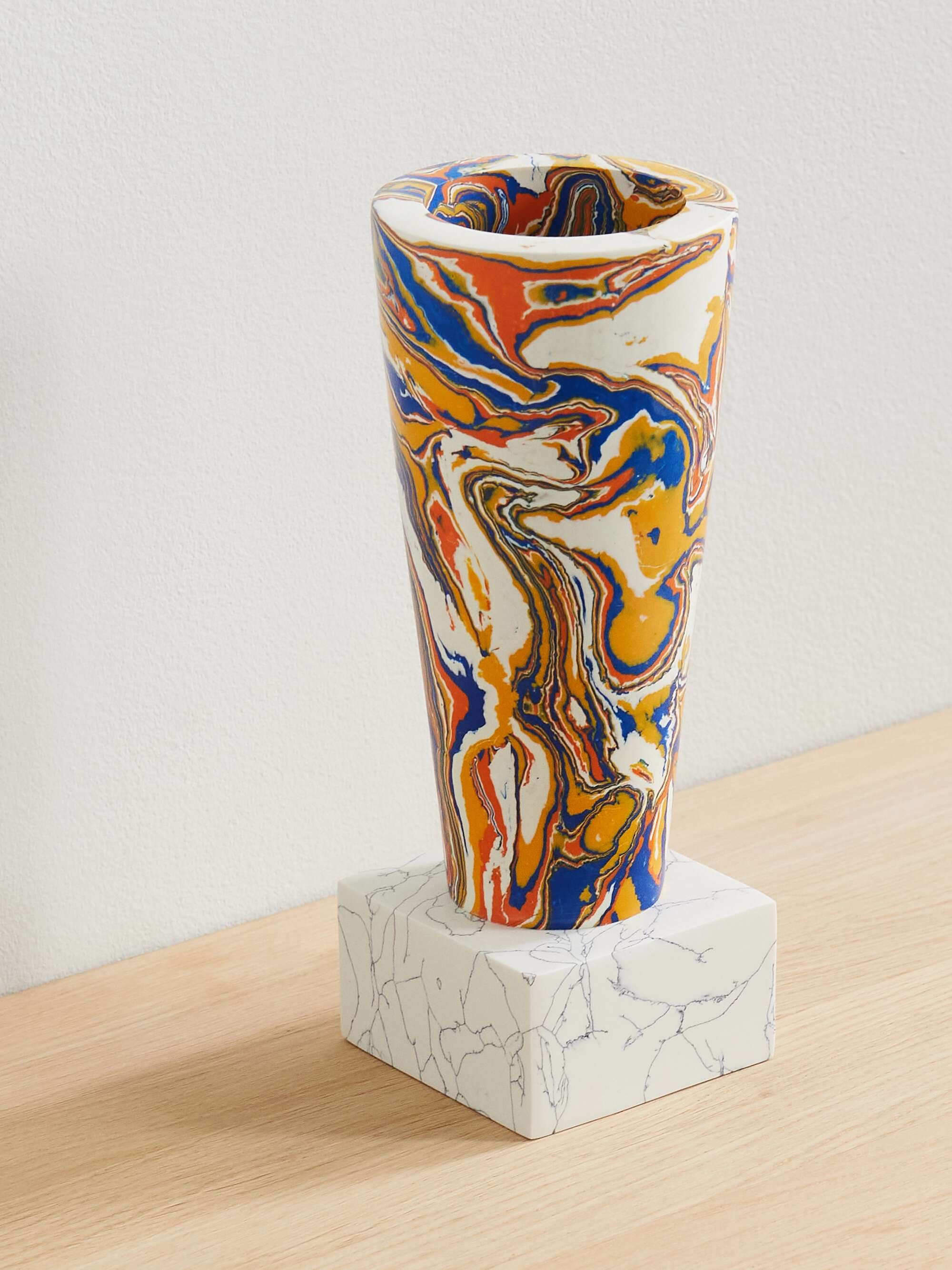 TOM DIXON Swirl Stem medium recycled marble vase | NET-A-PORTER