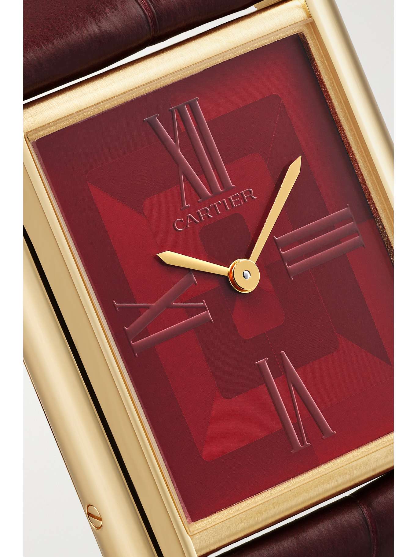 CARTIER Tank Louis Cartier automatic 25.5mm 18-karat gold and alligator ...