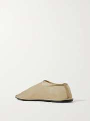 THE ROW Sock leather-trimmed mesh flats | NET-A-PORTER