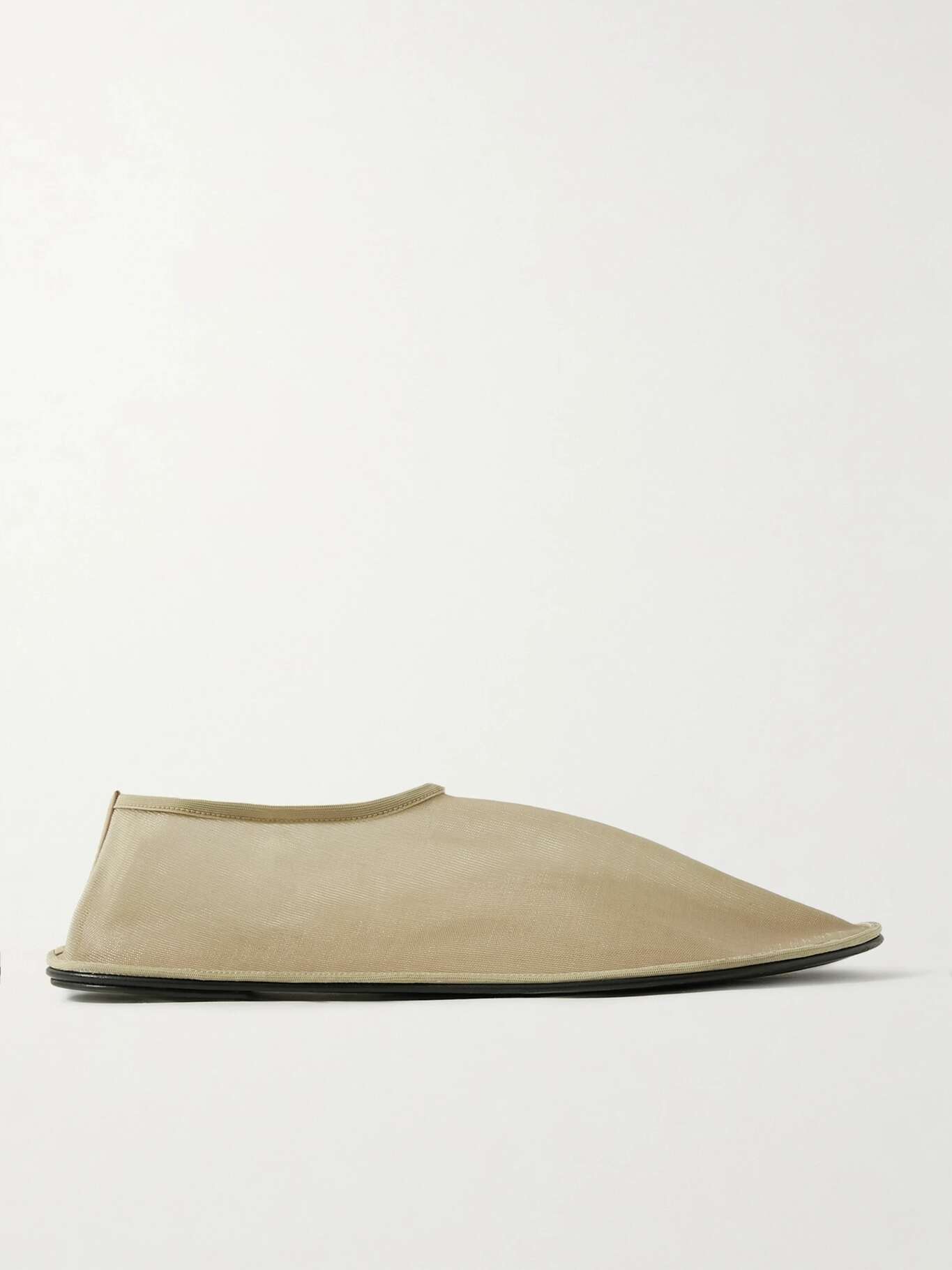 THE ROW Sock leather-trimmed mesh flats | NET-A-PORTER