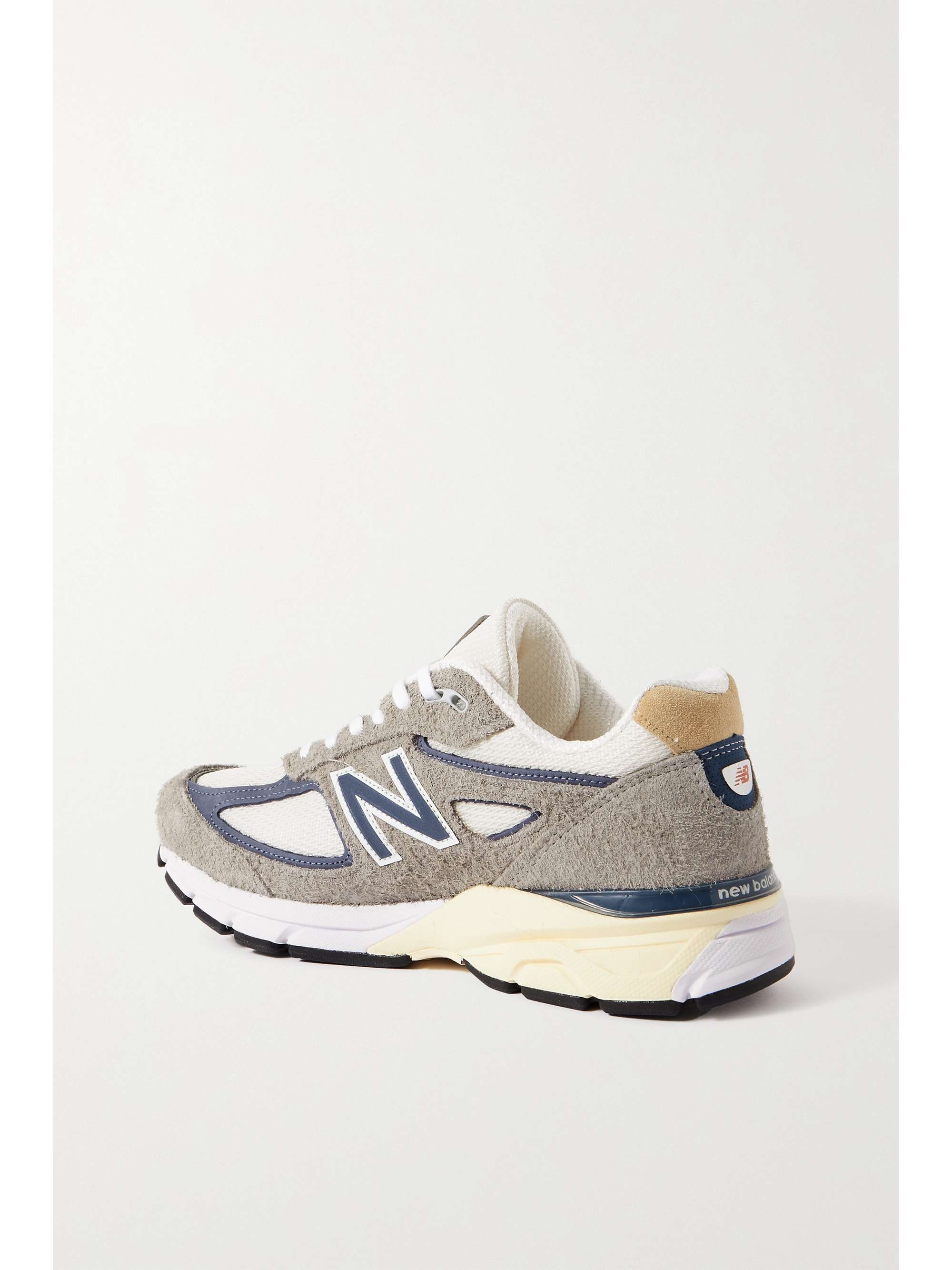 NEW BALANCE MADE in USA 990v4 mesh and leather-trimmed suede sneakers ...