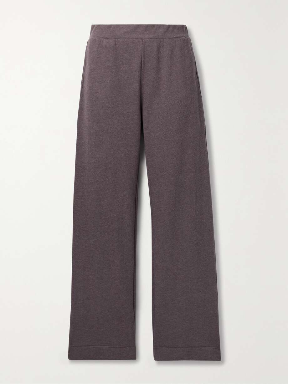 Brown Cotton-blend jersey track pants | YEAR OF OURS | NET-A-PORTER