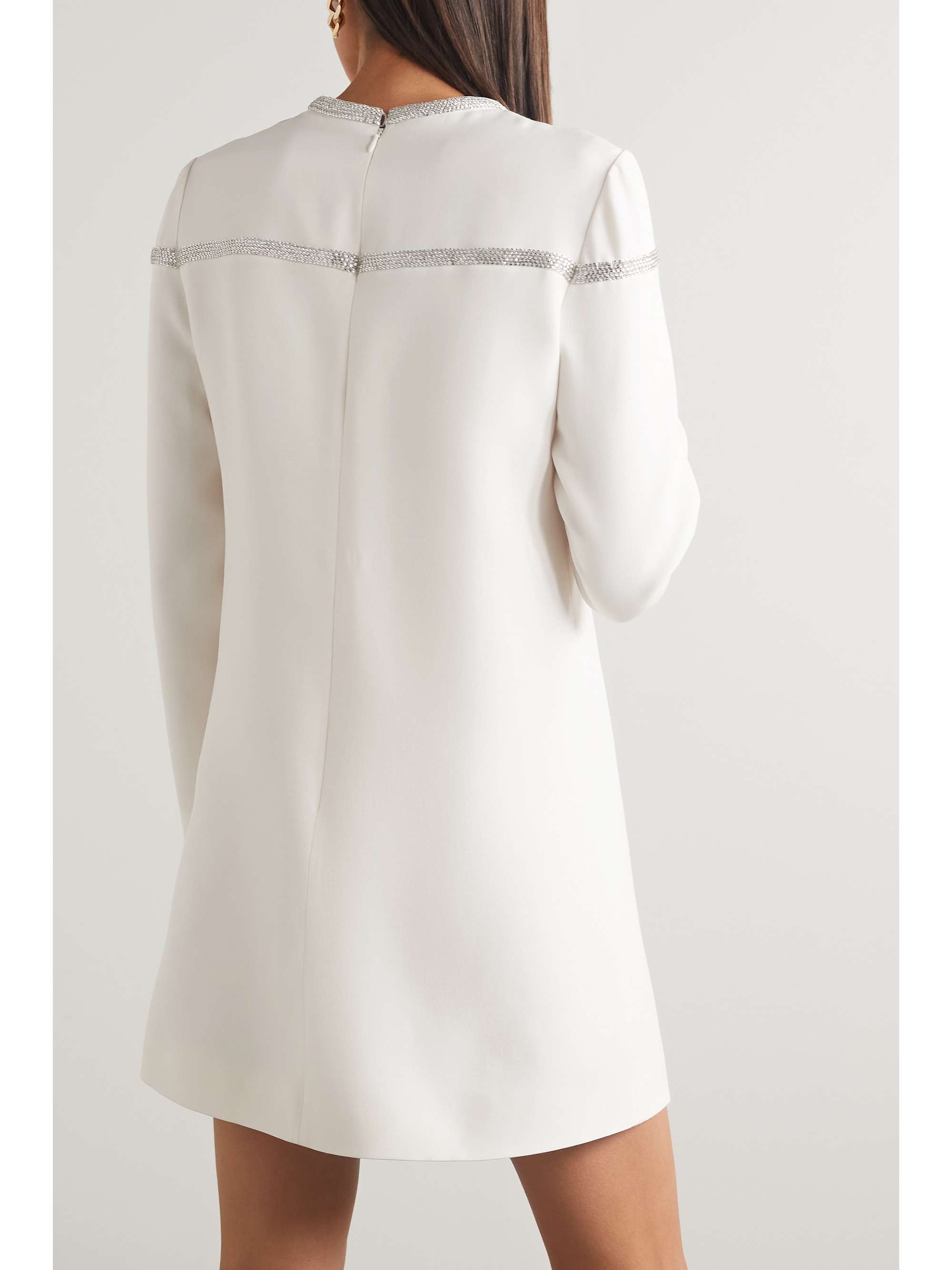 Valentino Garavani Crystal Embellished Wool And Silk Blend Crepe Mini