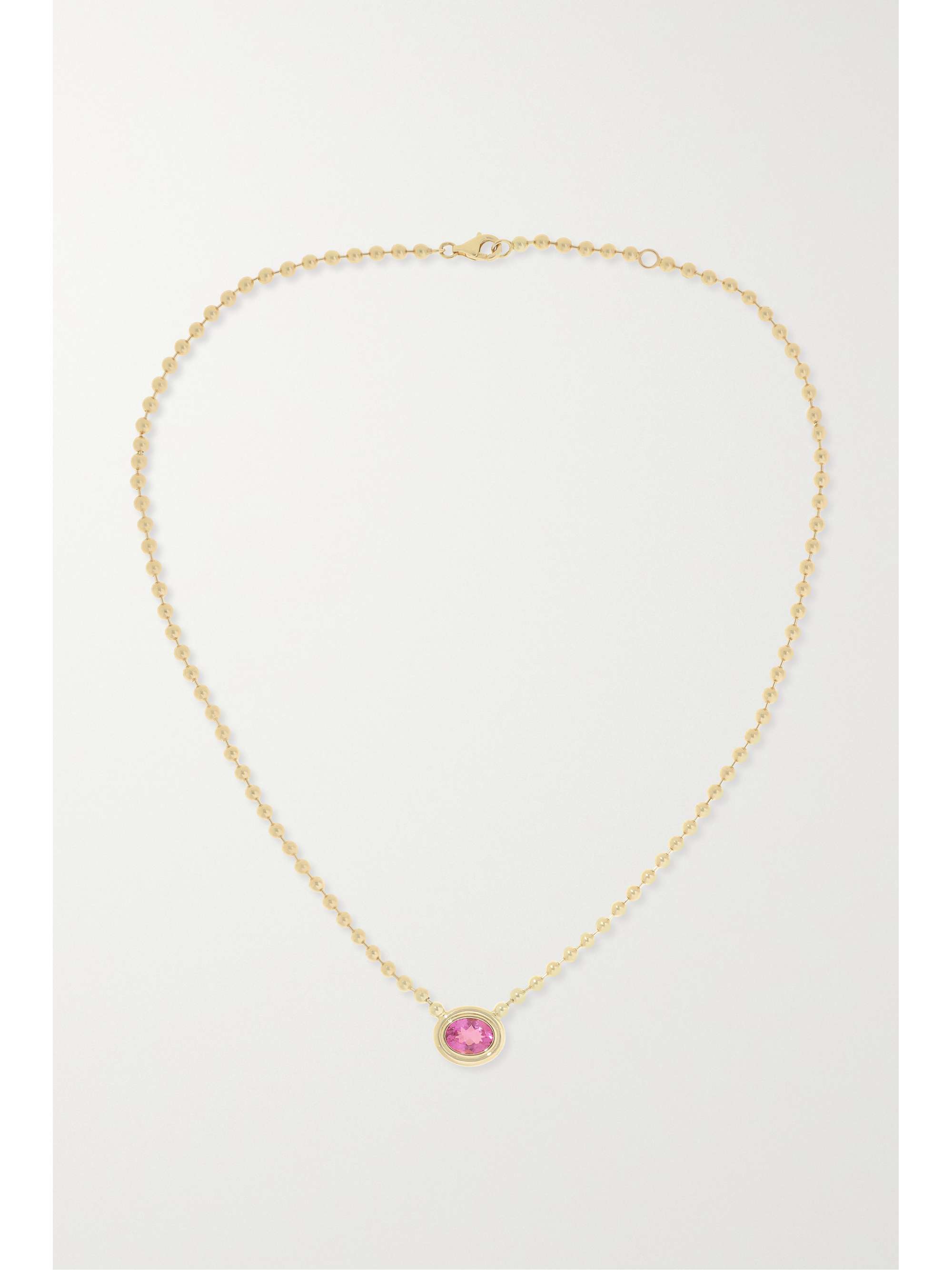 GEMELLA Double Bubble Bezel 18-karat gold tourmaline necklace | NET-A ...