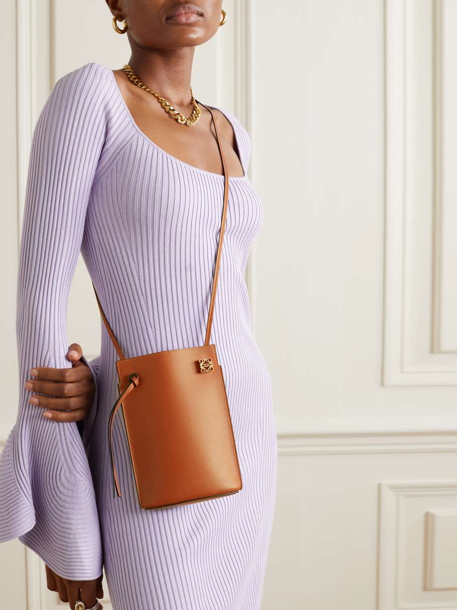 LOEWE Dice Pocket embellished leather shoulder bag | NET-A-PORTER