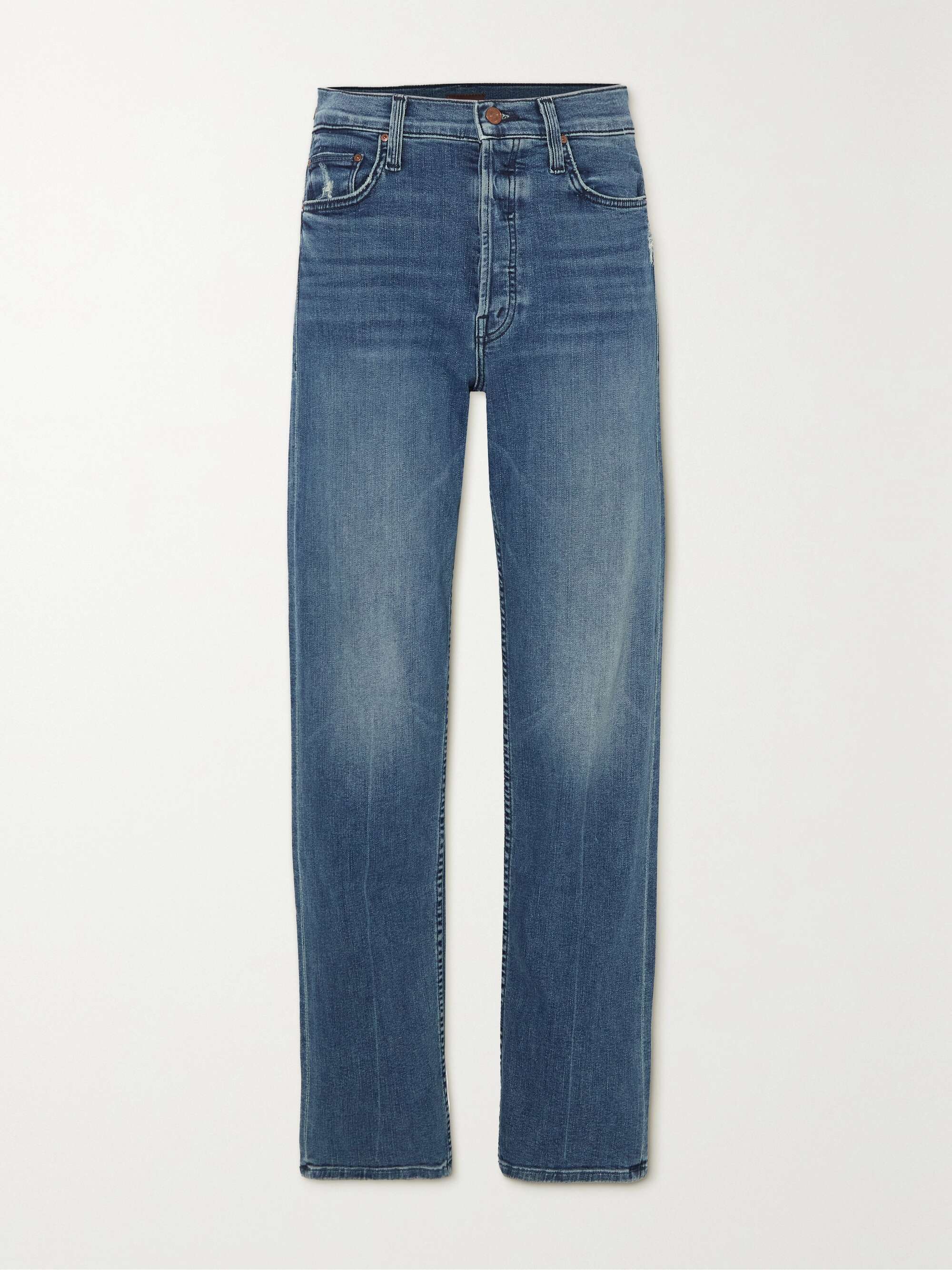 MOTHER + NET SUSTAIN The Tomcat Hover high-rise straight leg jeans ...