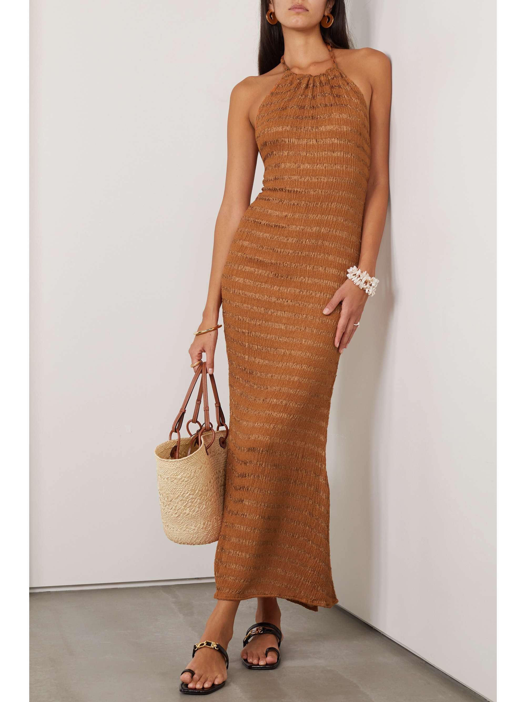 SAVANNAH MORROW THE LABEL Sunset crinkled peace silk and bamboo-blend ...