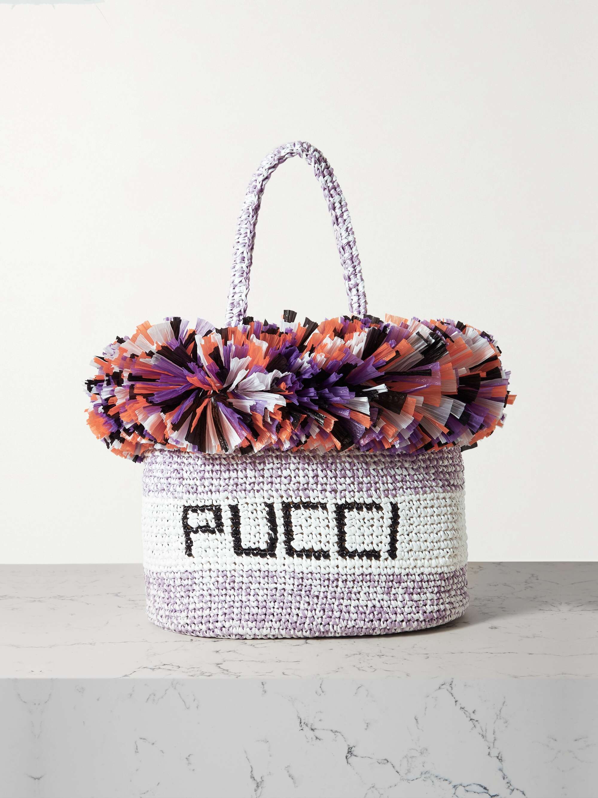 White Fringed woven raffia tote | PUCCI | NET-A-PORTER