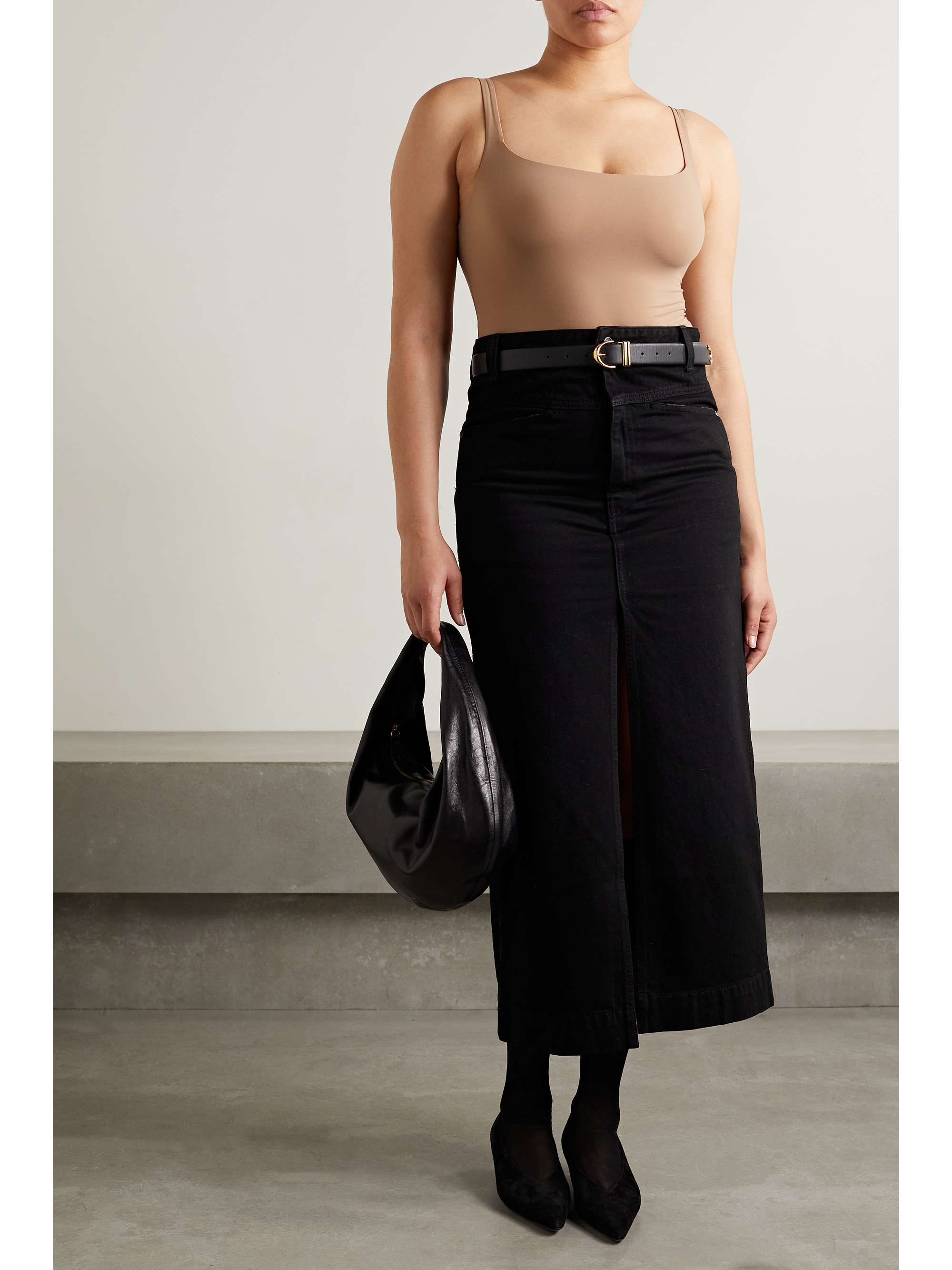 SKIMS Fits Everybody Square Neck Bodysuit - Sienna | NET-A-PORTER