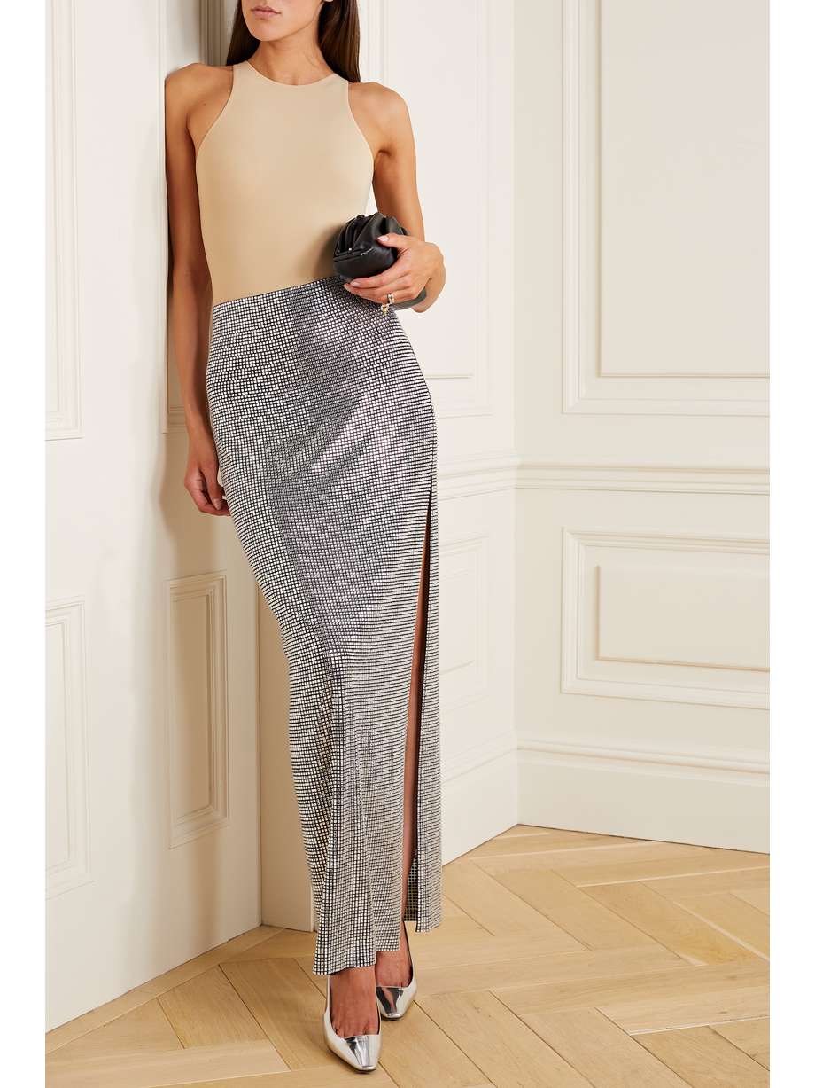 SKIMS Fits Everybody stretch-satin jersey thong bodysuit - Sand | NET-A ...