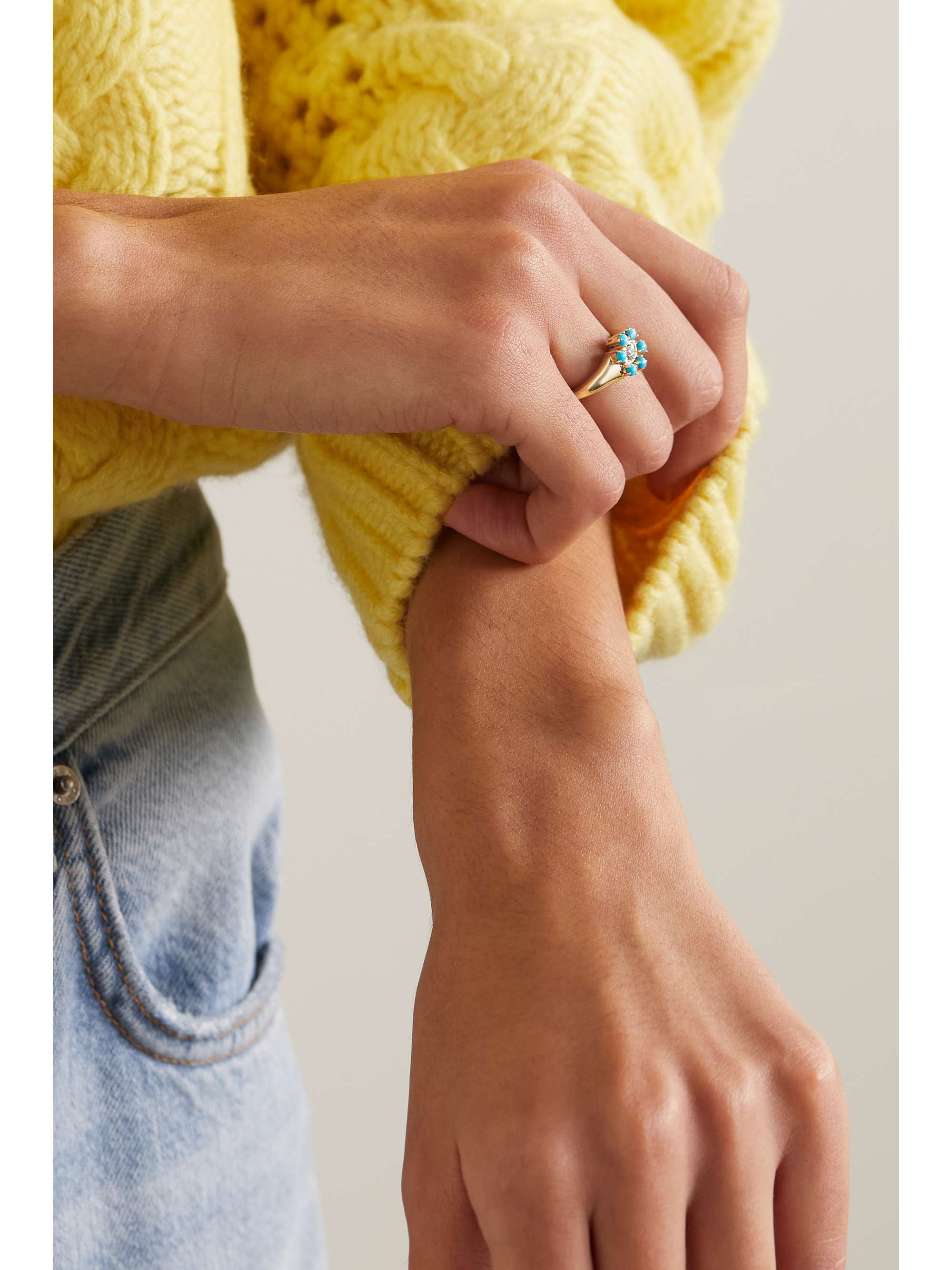 SYDNEY EVAN Eye 14-karat gold, turquoise and diamond ring | NET-A-PORTER